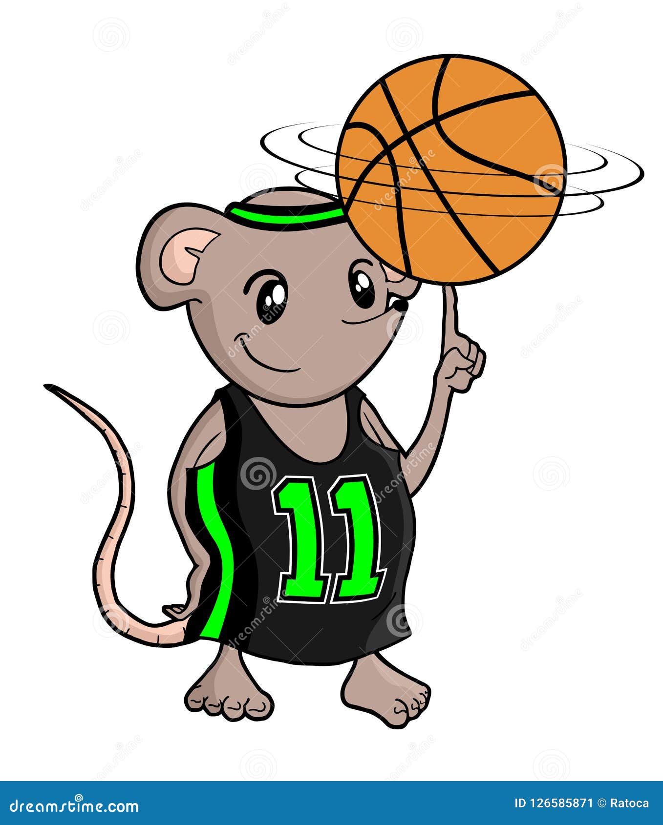 Funny Small Rat Playing Basket Stock Vector - Illustration of team ...
