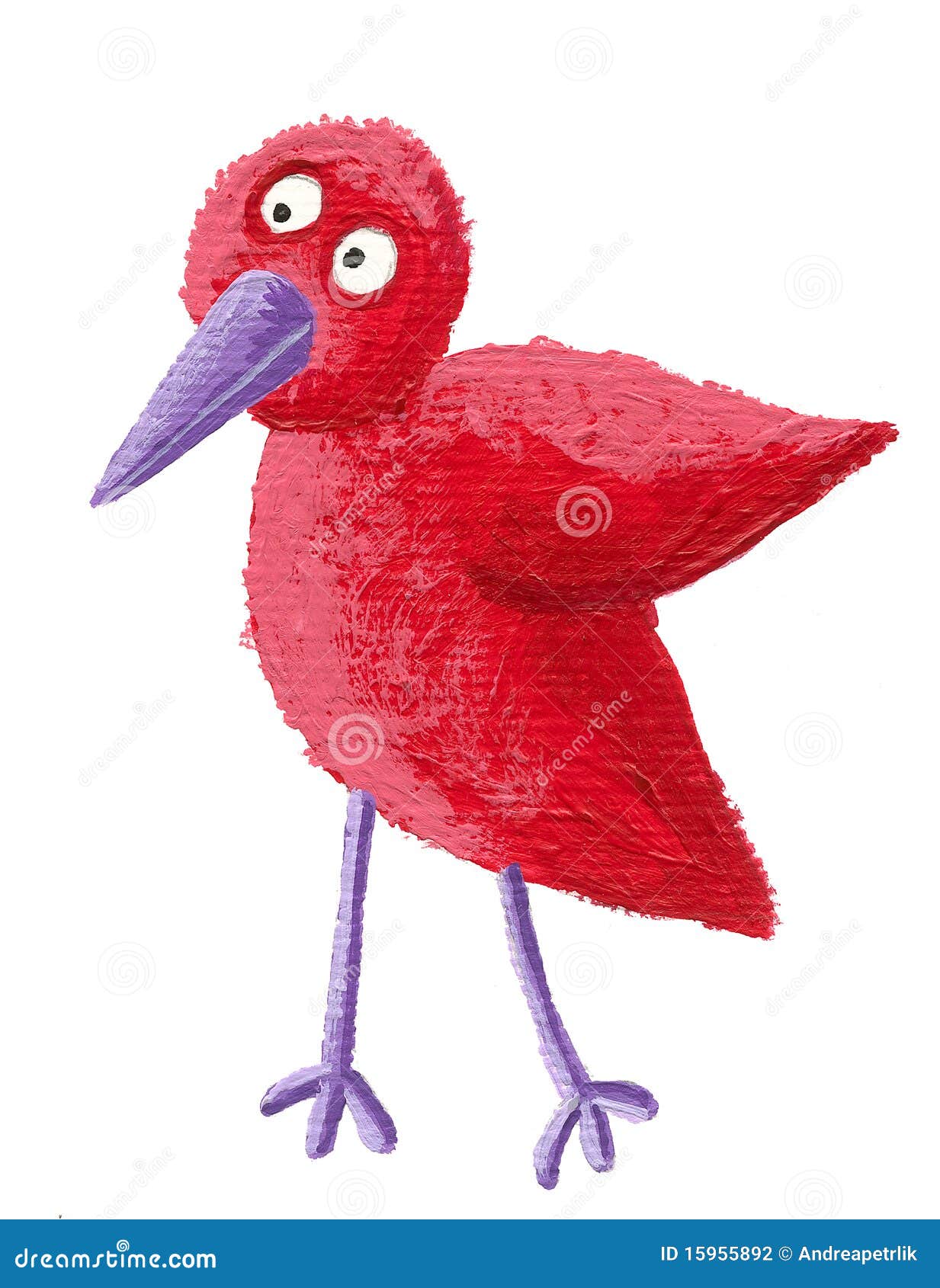 Funny small red bird stock illustration. Illustration of character ...