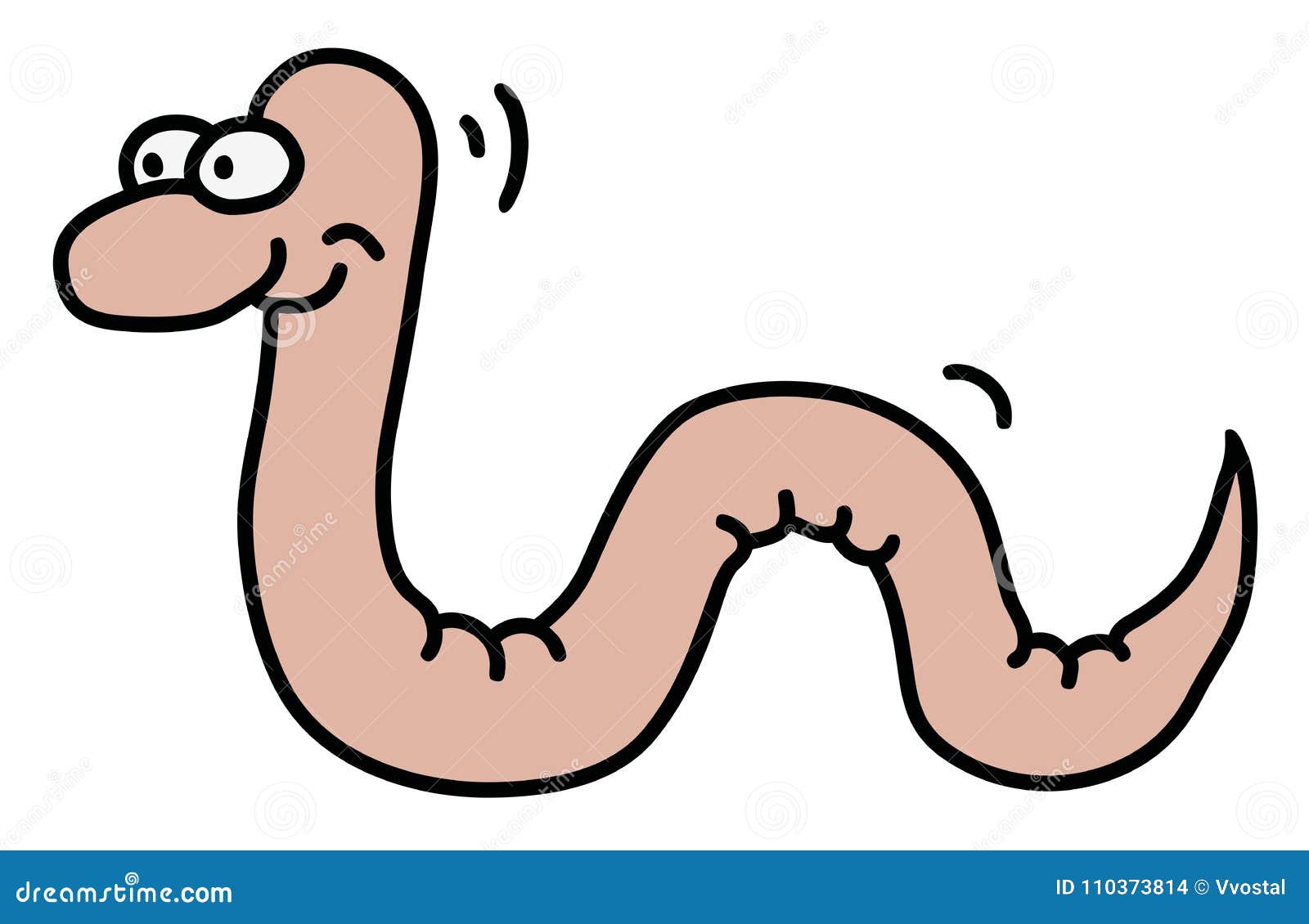 The funny small worm stock vector. Illustration of drawing - 110373814