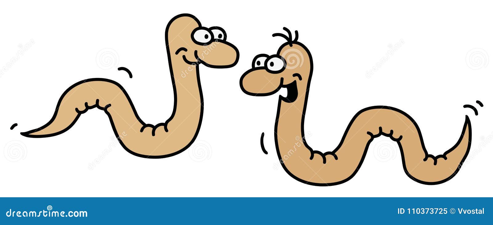 Funny Small Worms Cartoon Vector | CartoonDealer.com #110373725