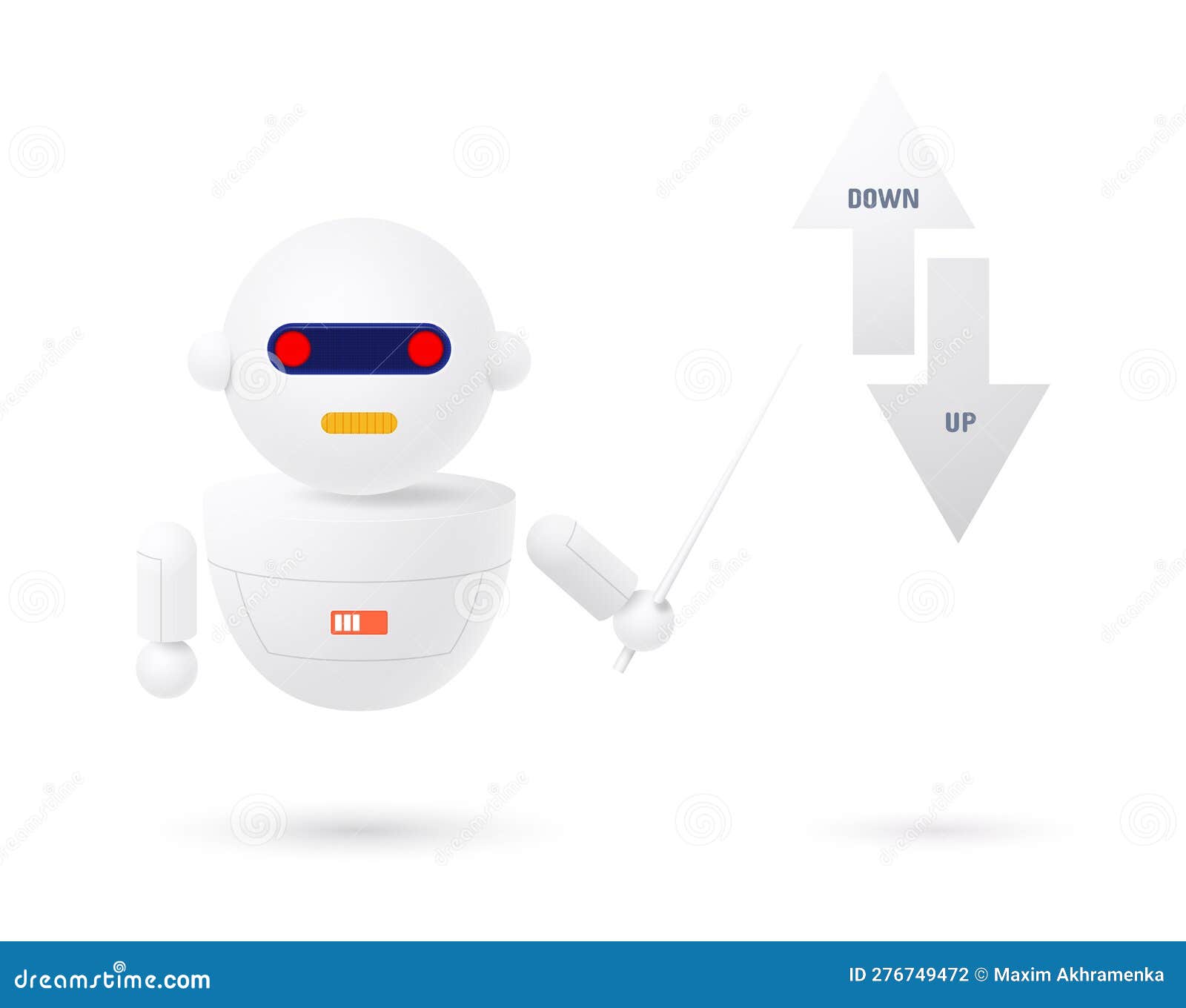 Funny Smart Robot with a Pointer. the Concept of Issuing Artificial ...