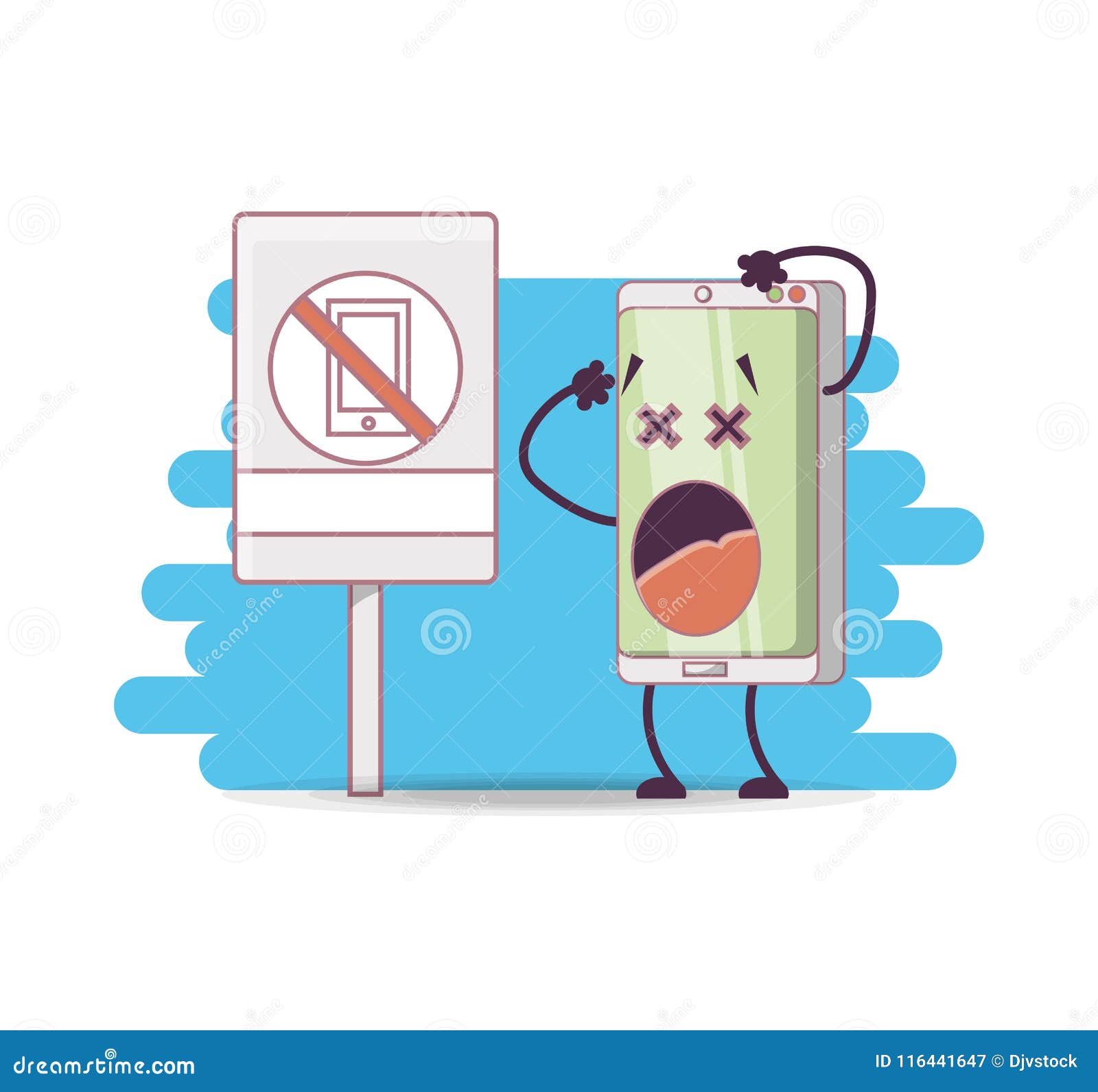 Funny Smartphone Comic Character Stock Vector - Illustration of cell ...