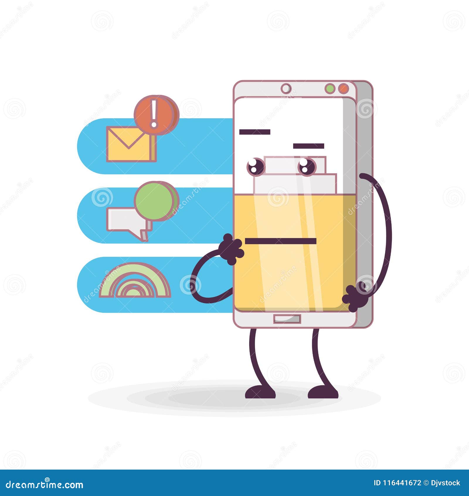 Funny Smartphone Comic Character Stock Vector - Illustration of ...