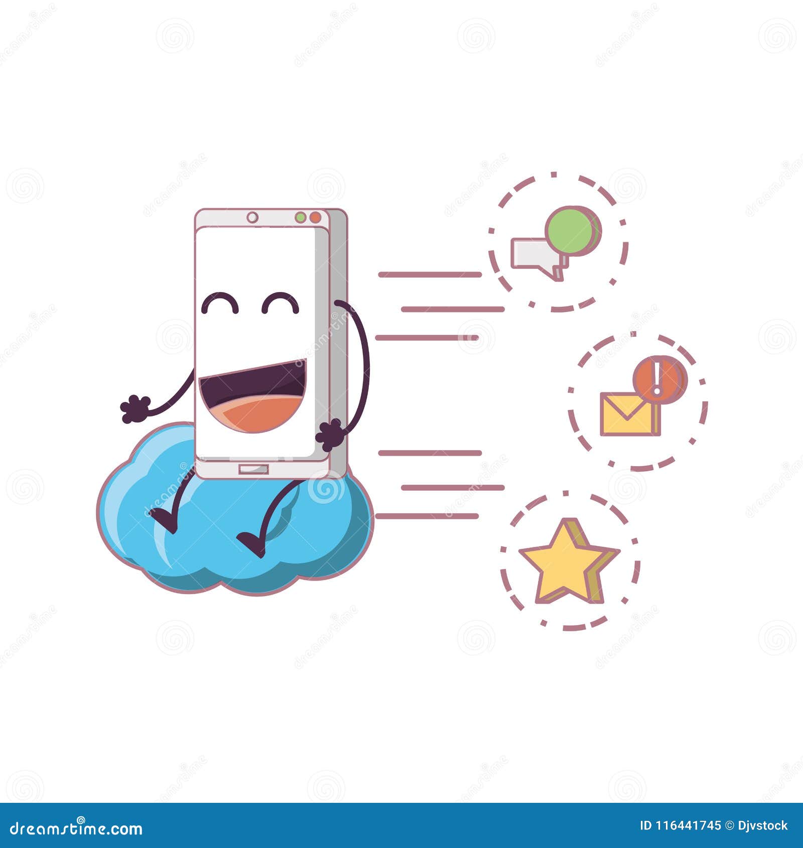 Funny Smartphone Comic Character Stock Vector - Illustration of ...
