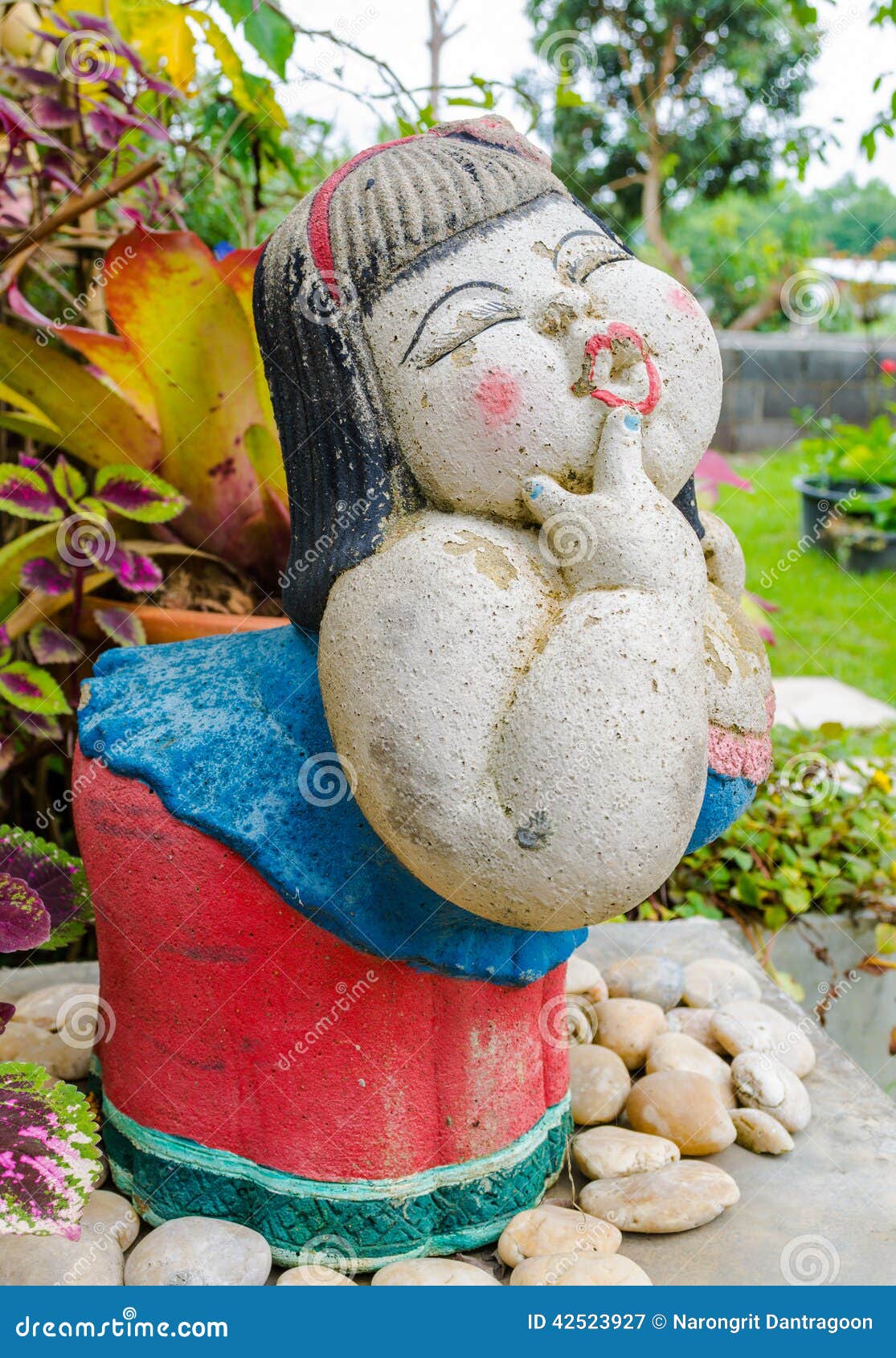 Funny smile lady sculpture stock image. Image of child - 42523927