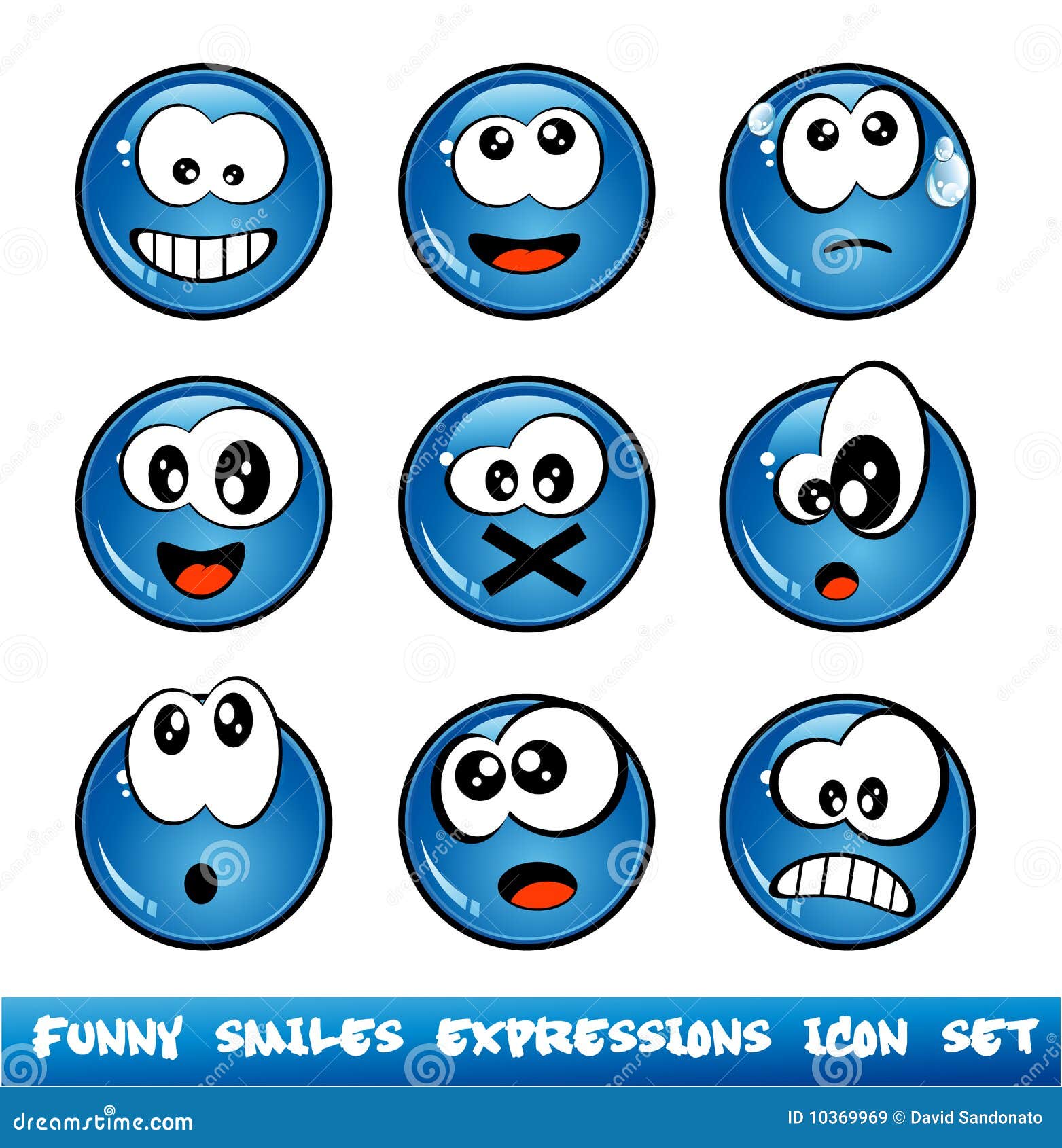Funny Smiles Collection stock vector. Illustration of facial - 10369969