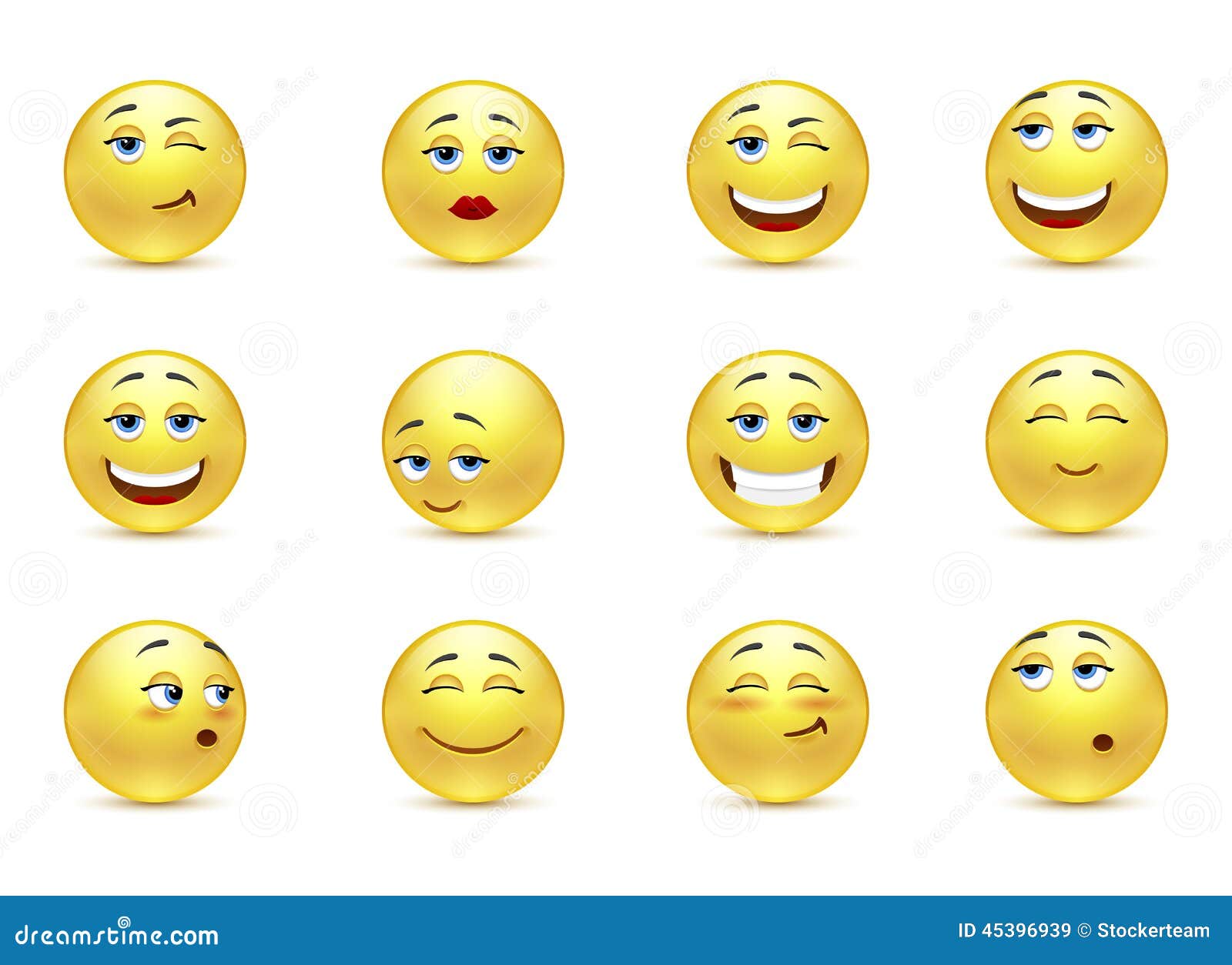 Funny Smiles, Emotions, Facial Expressions. Colored, Funny Smiles ...