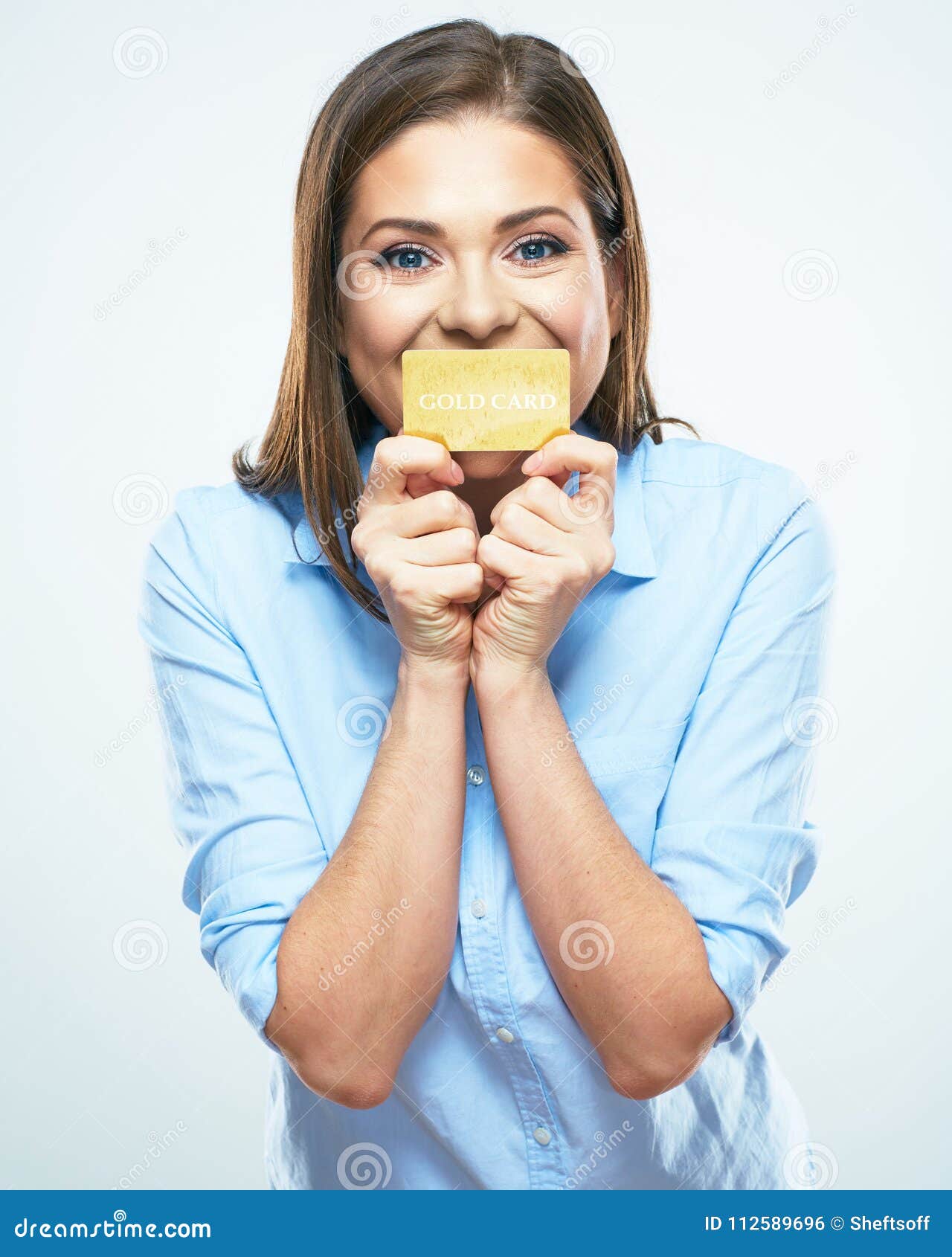 Funny Smiling Business Woman Hold Credit Card. Stock Photo - Image of ... Funny Smiling Business Woman Hold Credit Card. Stock Photo - Image of ...