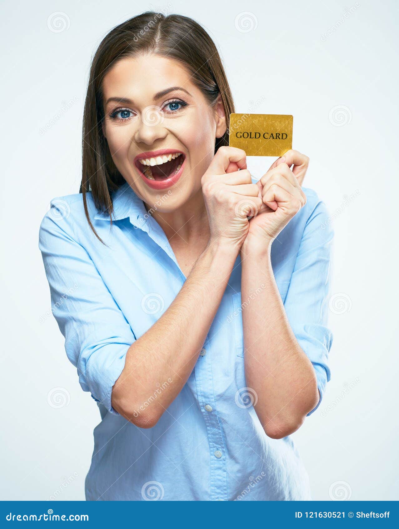 Funny Smiling Business Woman Hold Credit Card. Stock Image - Image of ... Funny Smiling Business Woman Hold Credit Card. Stock Image - Image of ...