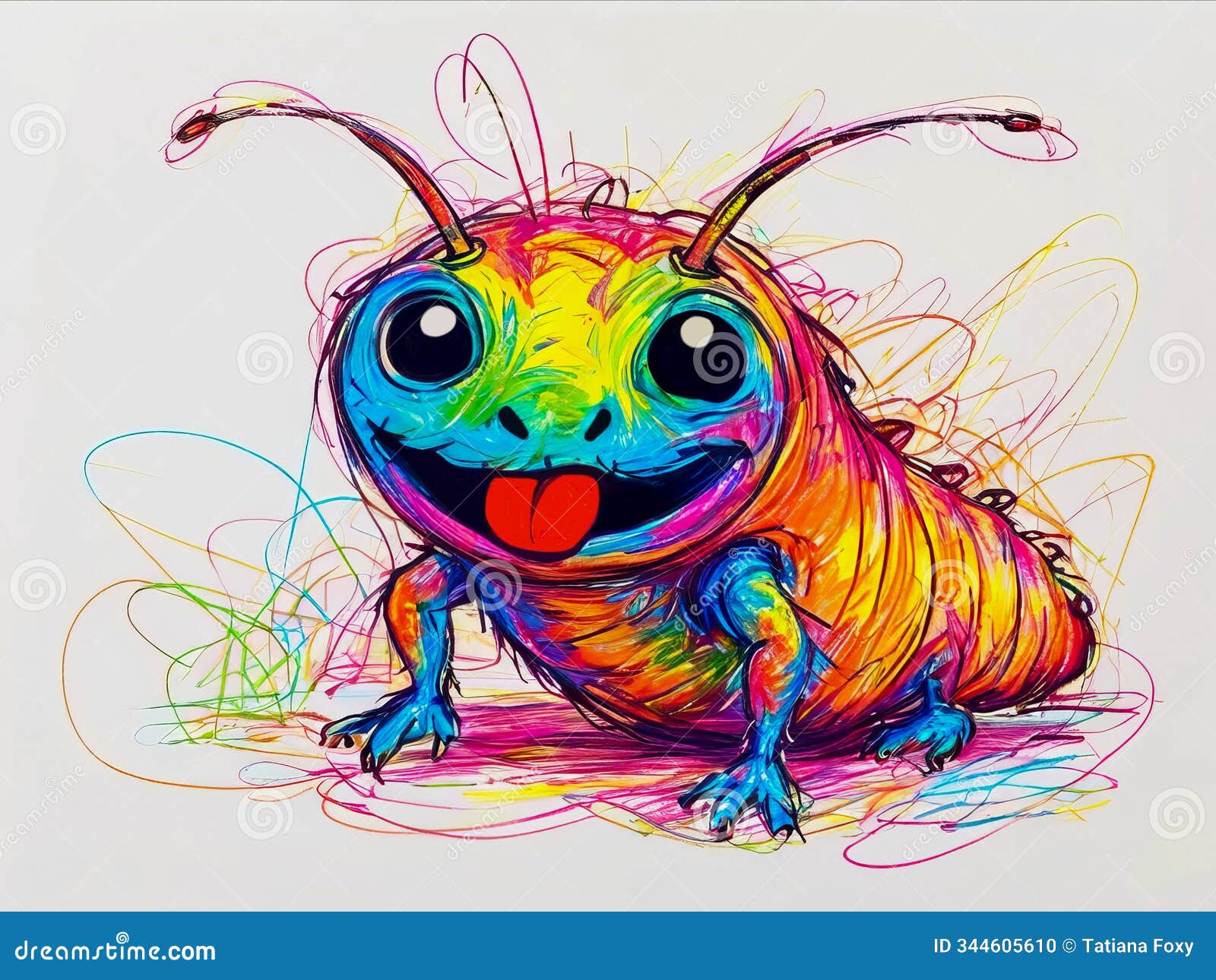 Funny Smiling Canker Worm with Face Stock Photo - Image of cartoon ...