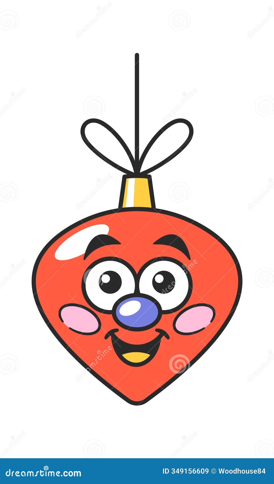 Funny Smiling Christmas Tree Bauble Stock Vector - Illustration of ...