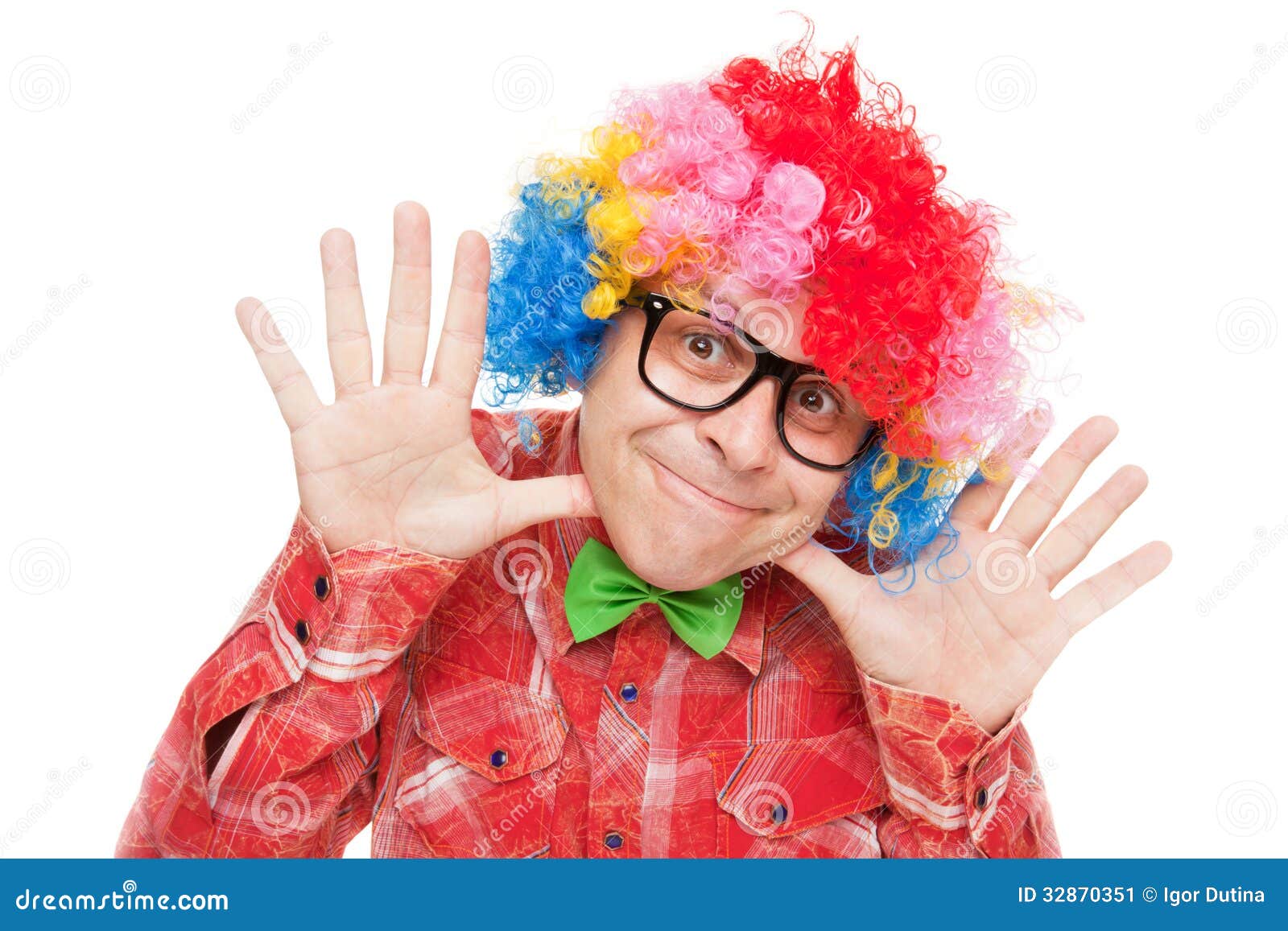 Funny smiling clown stock image. Image of party, multicolor - 32870351