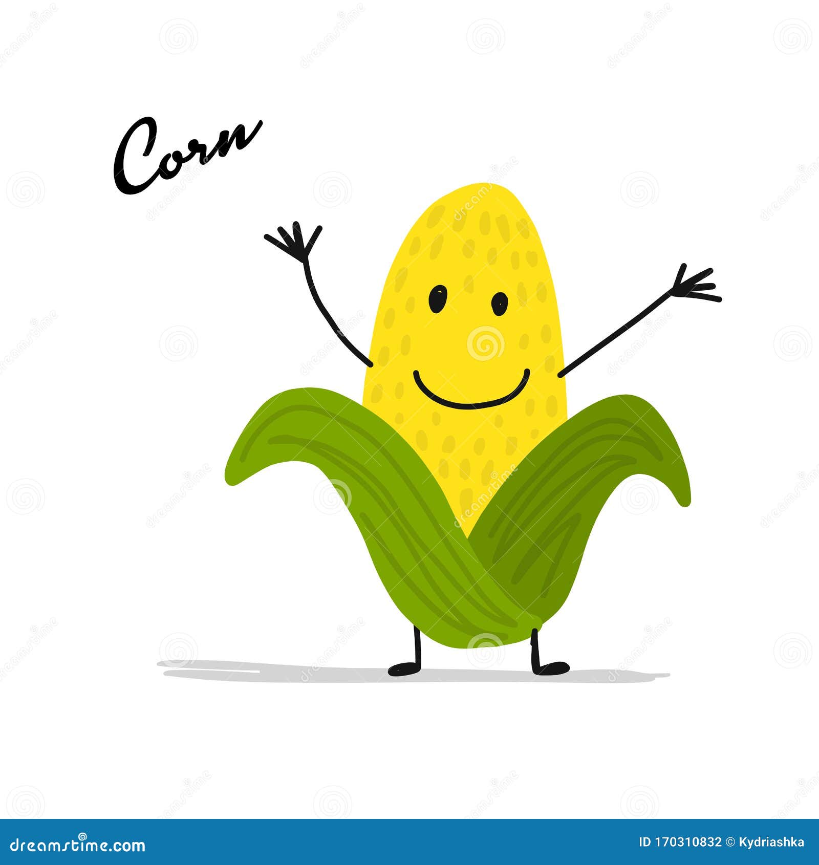 Funny Smiling Corn, Character for Your Design Stock Vector ...