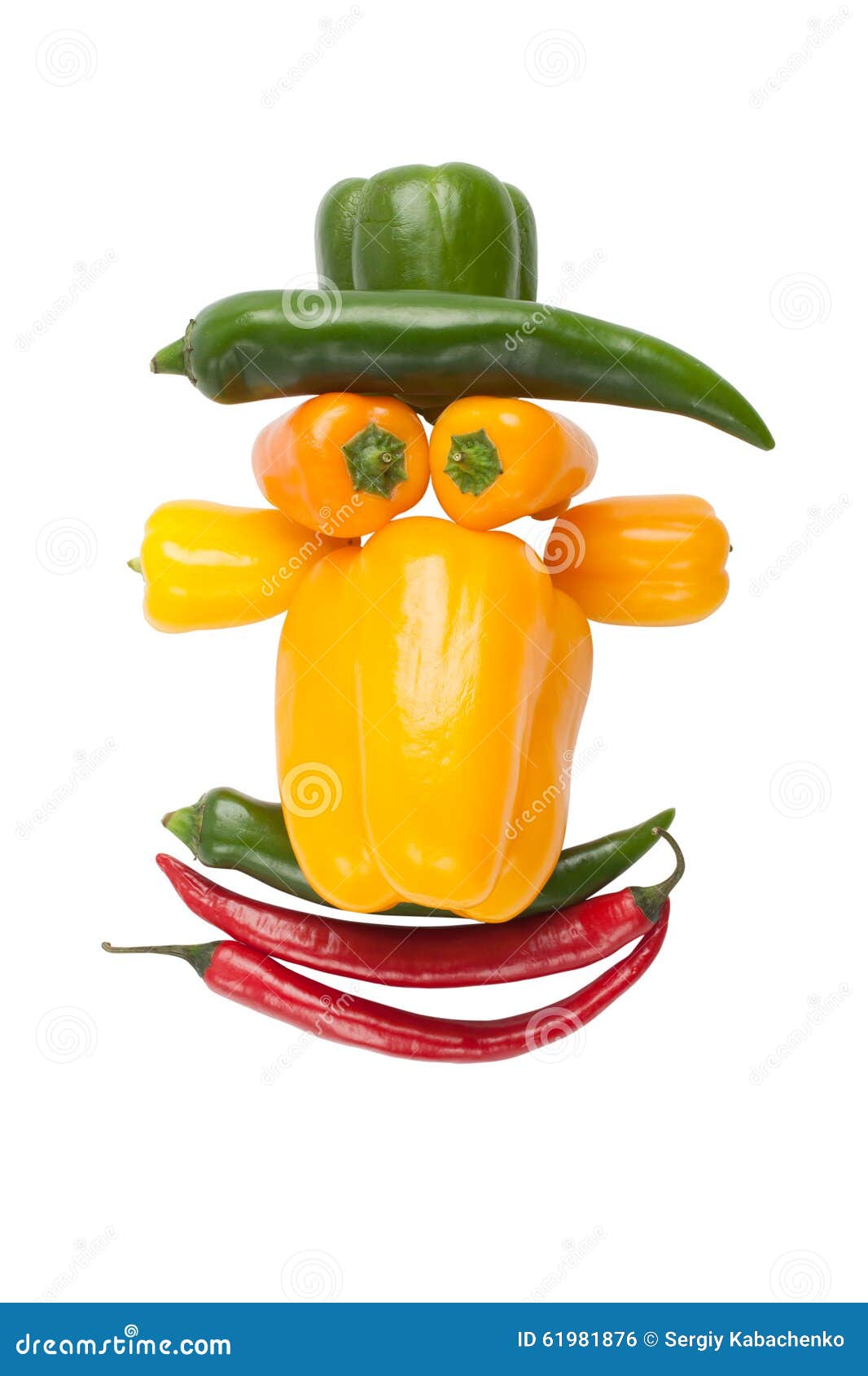 Funny Smiling Face Made of Pepper Stock Photo - Image of food, health ...