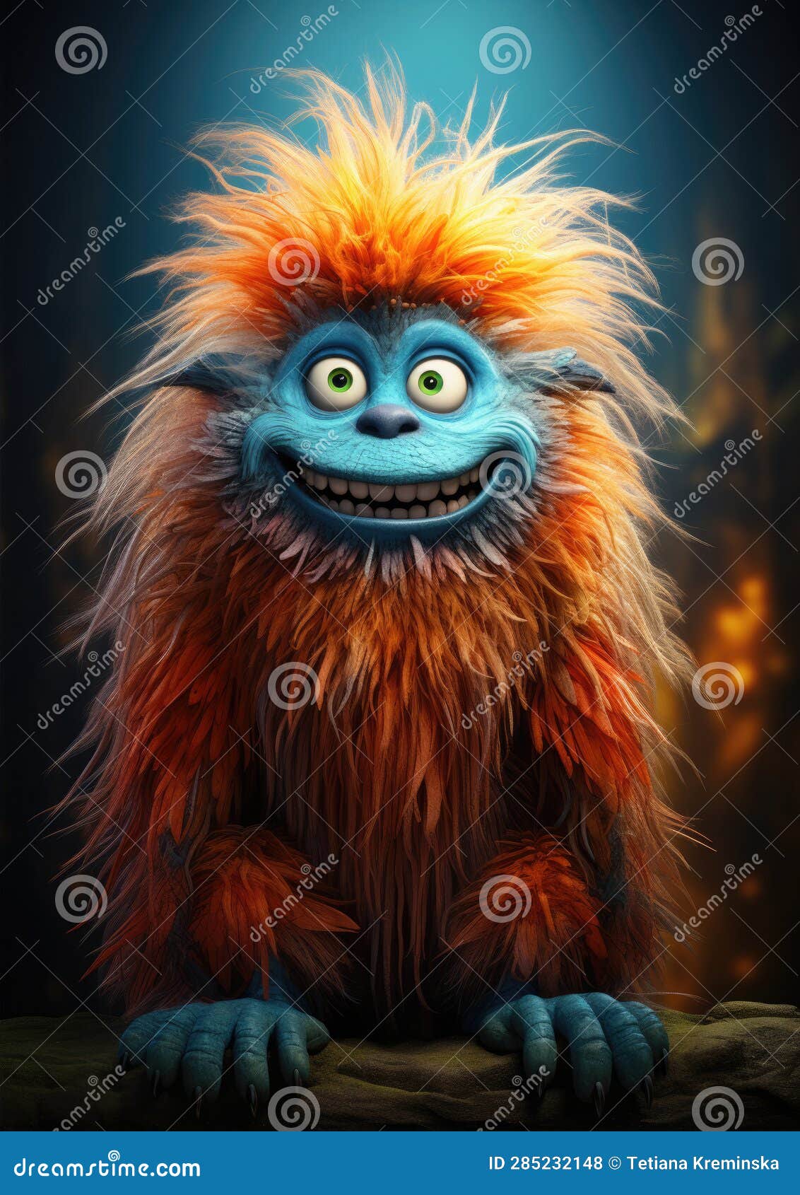 Funny Smiling Fictional Characters Stock Illustration - Illustration of ...