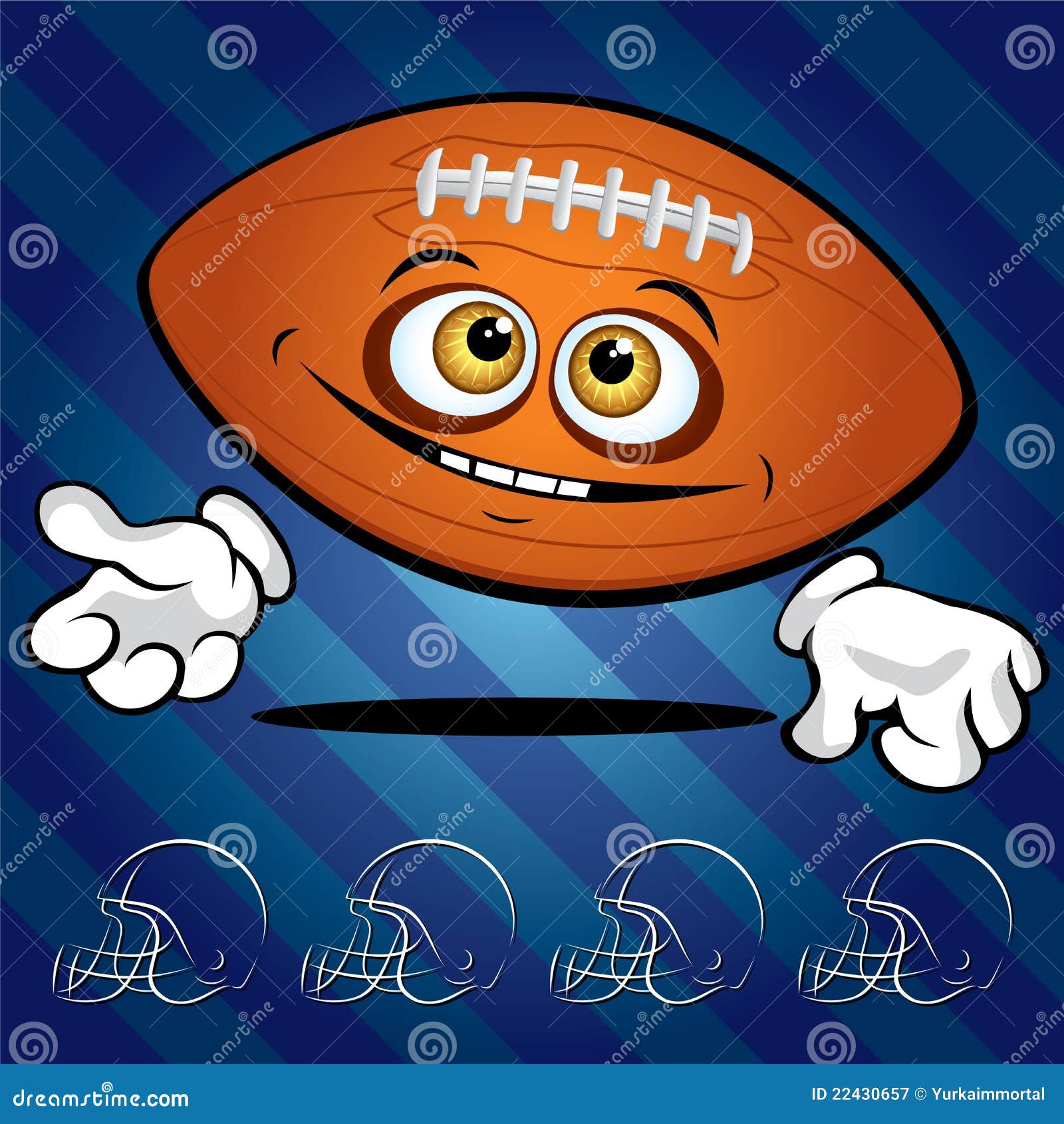Funny Smiling Football Ball Stock Vector - Illustration of cartoon ...