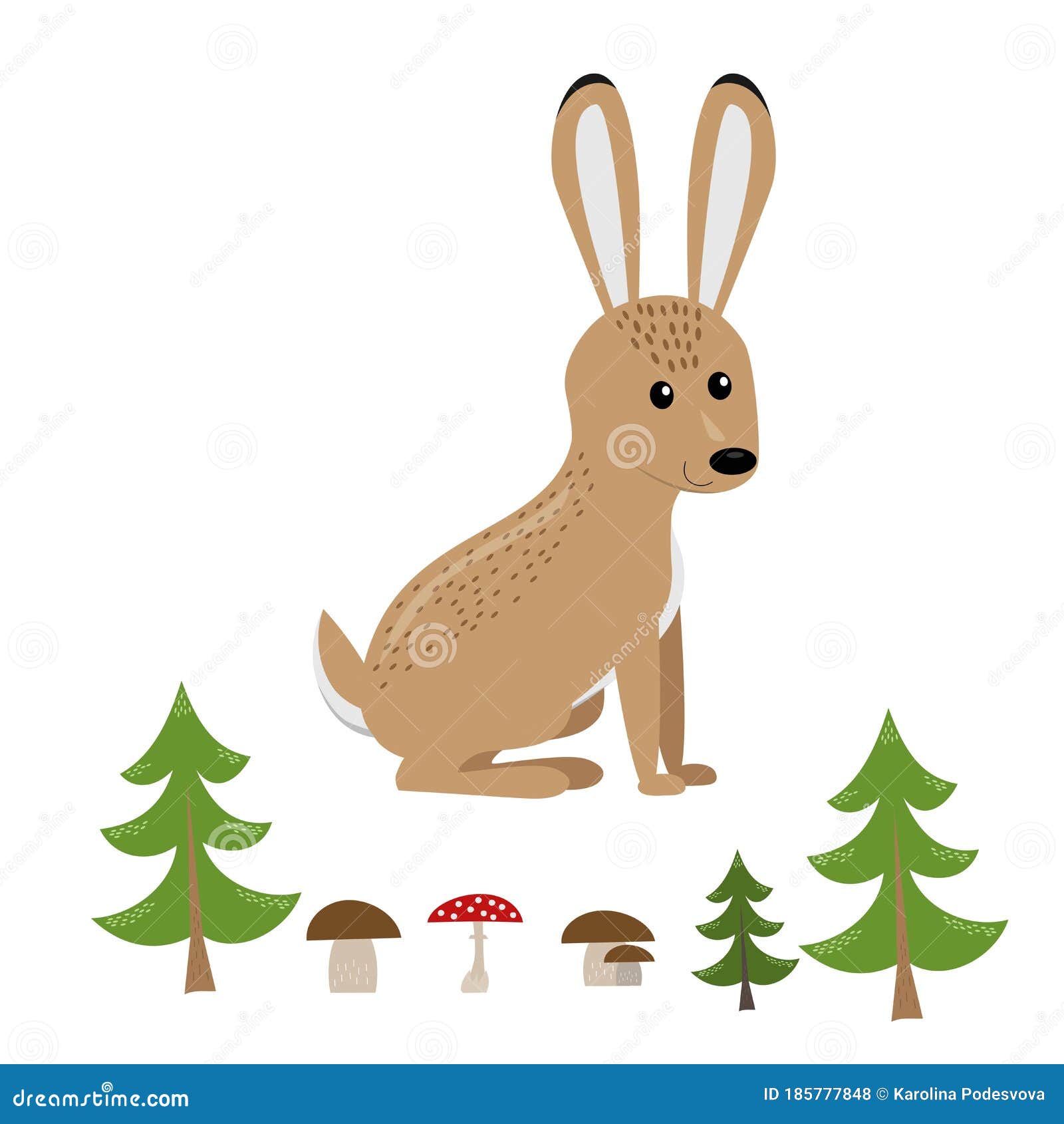 Funny Smiling Hare Isolated Stock Vector - Illustration of clipart ...