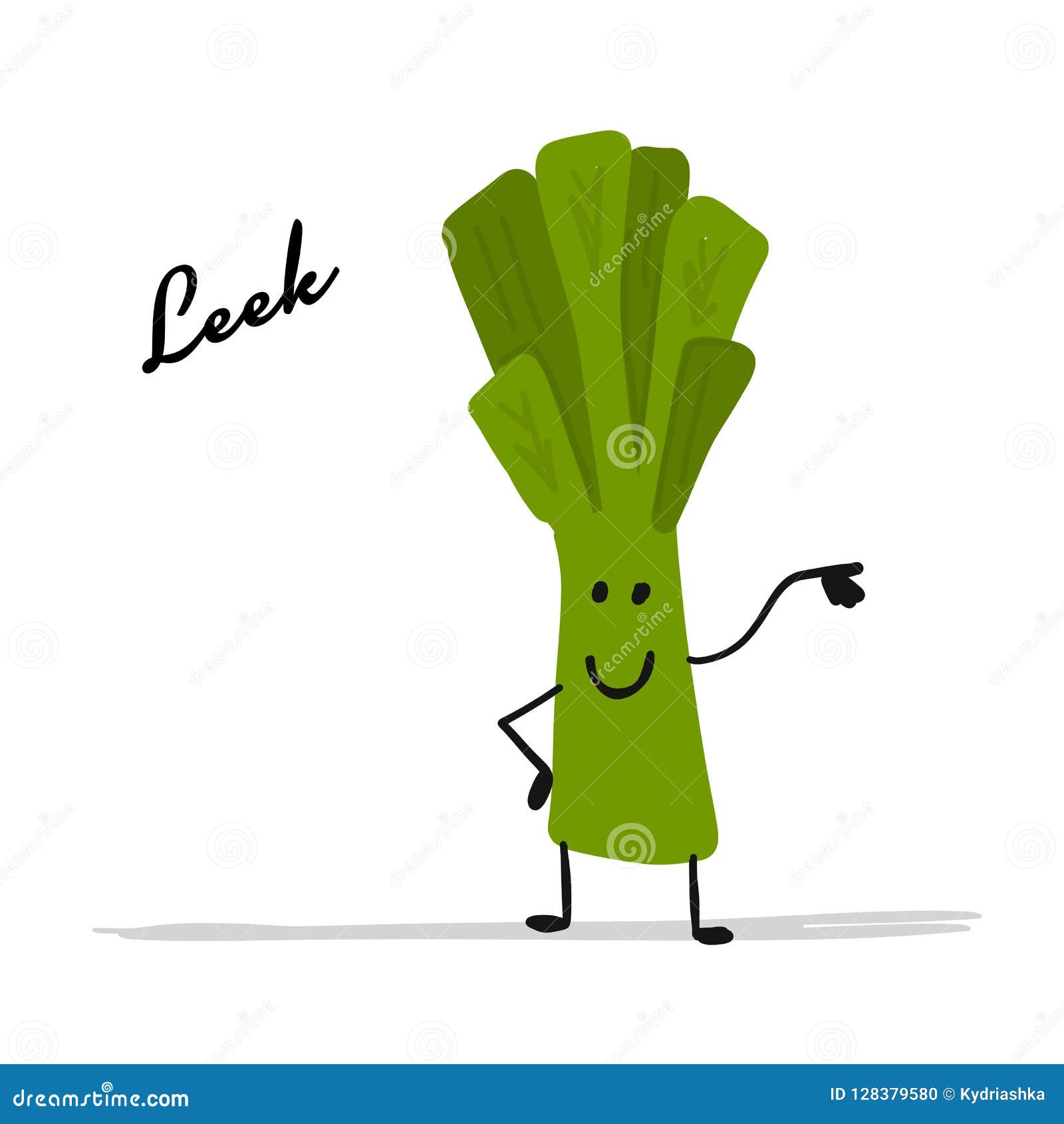 Funny Smiling Leek, Character for Your Design Stock Vector ...