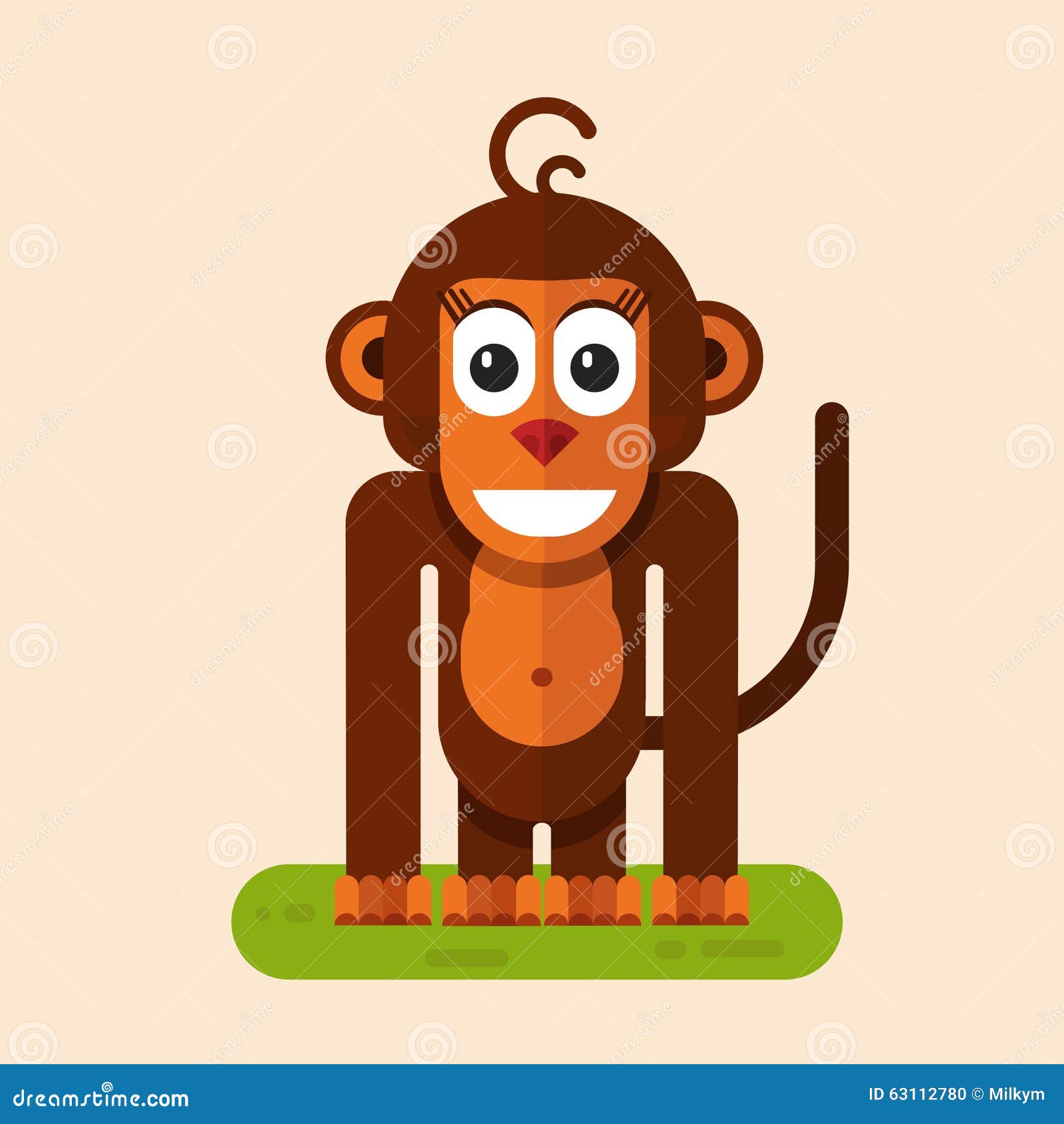 Smiling Monkey With Protruding Ears Driving Van Or Mini Bus Vector ...