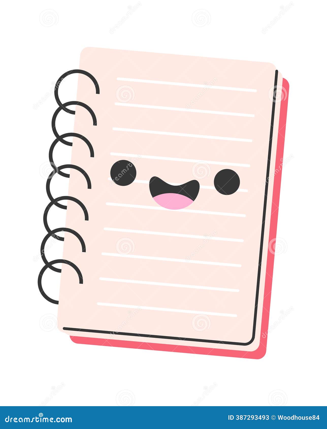 Notebook Cartoon Character Vector. Happy Smilling School Concepts ...