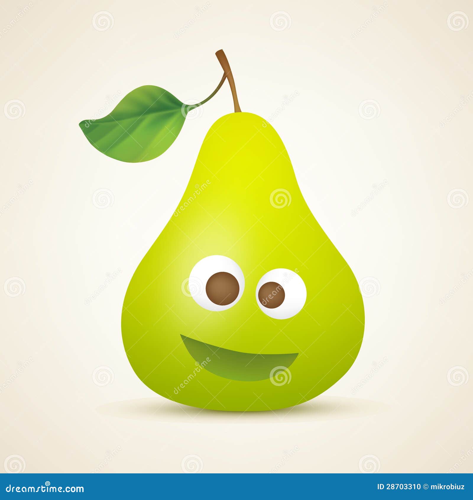 Funny smiling pear stock vector. Illustration of smiley - 28703310