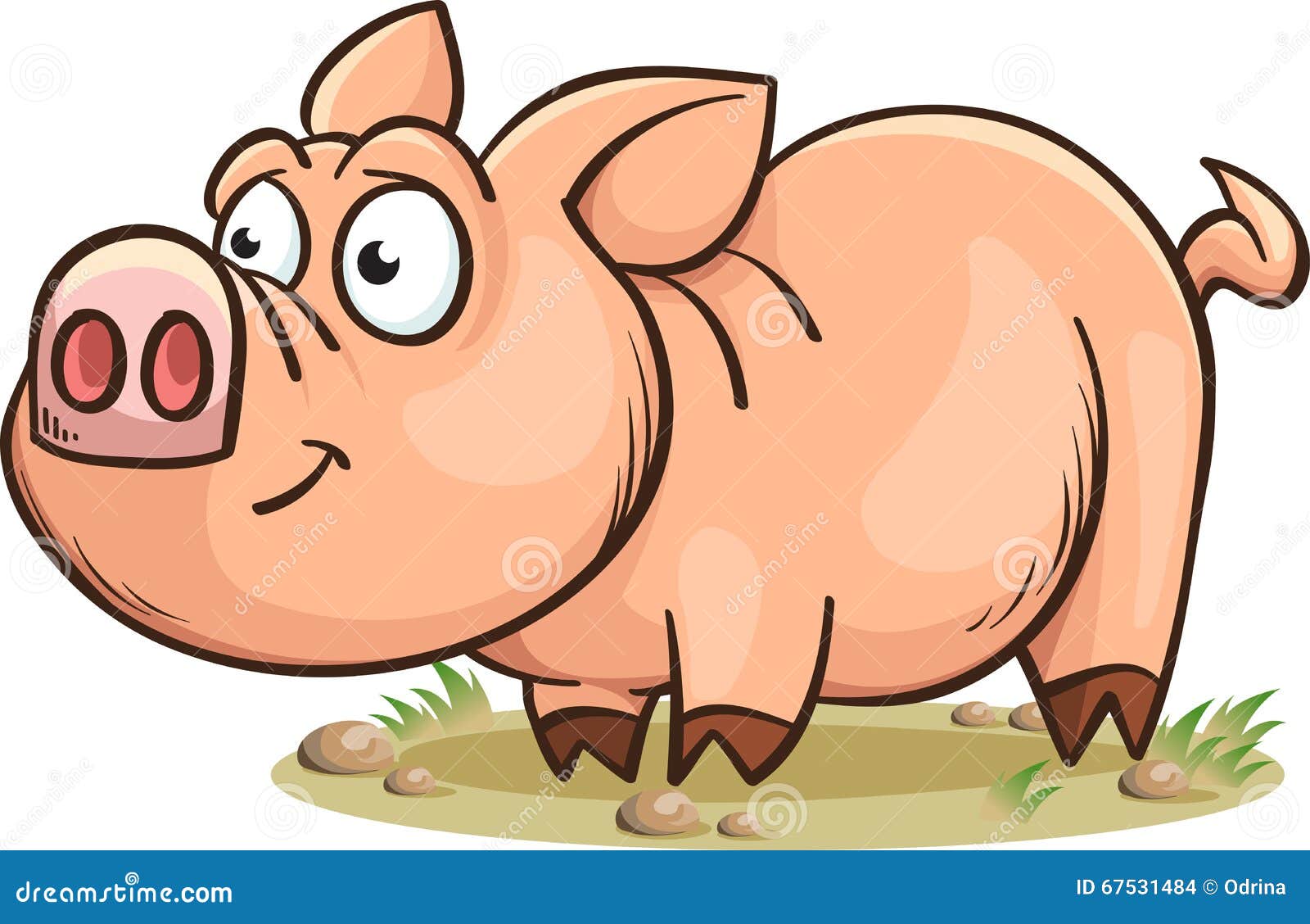 Funny smiling pig stock vector. Illustration of character - 67531484