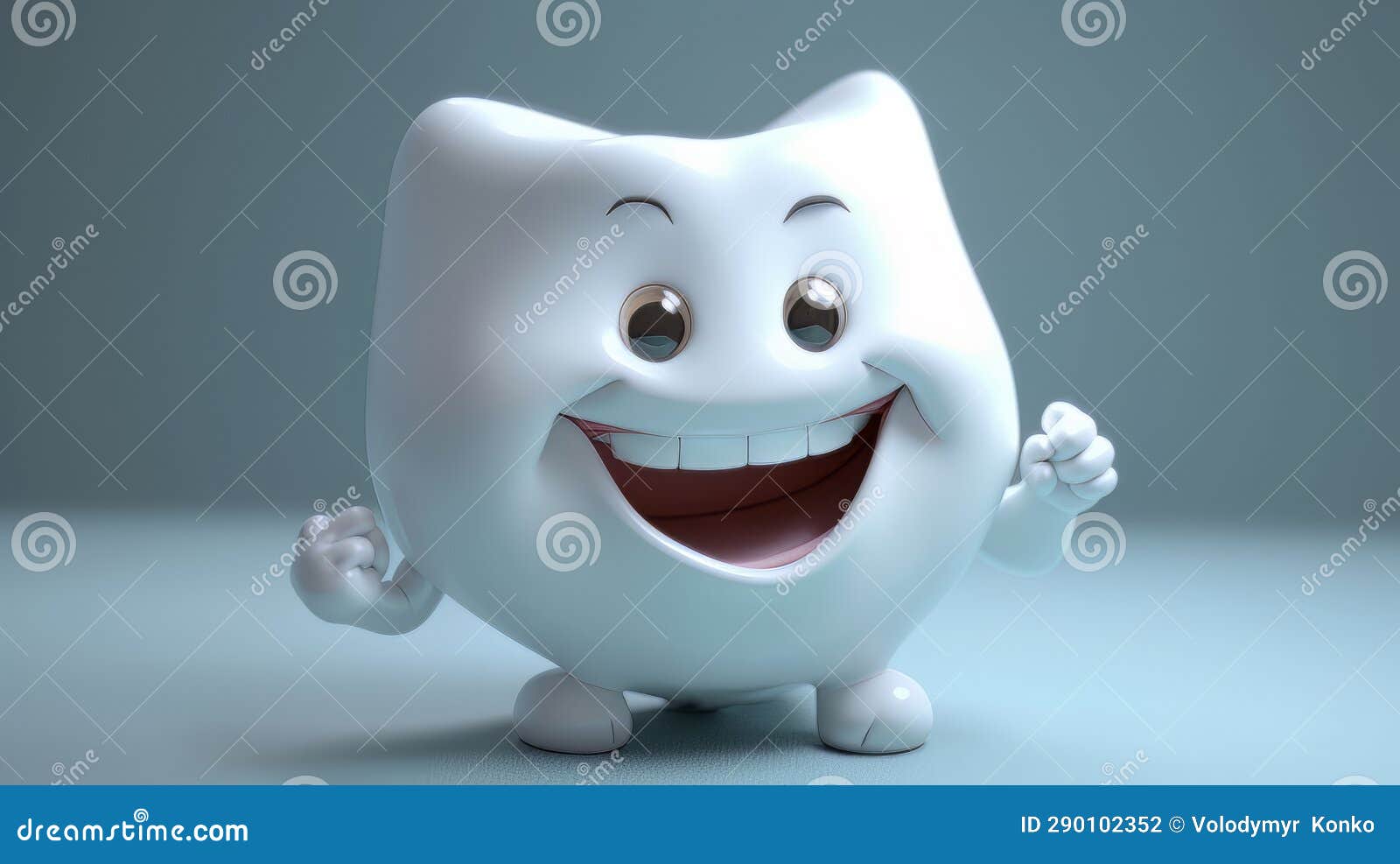 Funny Smiling Tooth Showing Thumb Up, Concept of Teeth Care. Generative ...