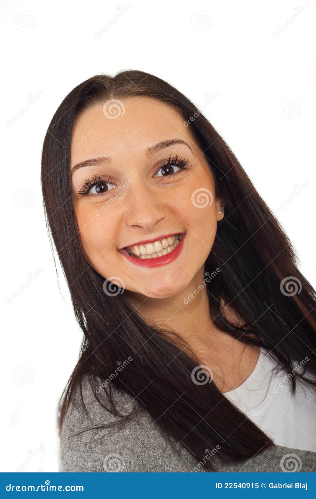 Funny smiling woman stock image. Image of woman, showing - 22540915