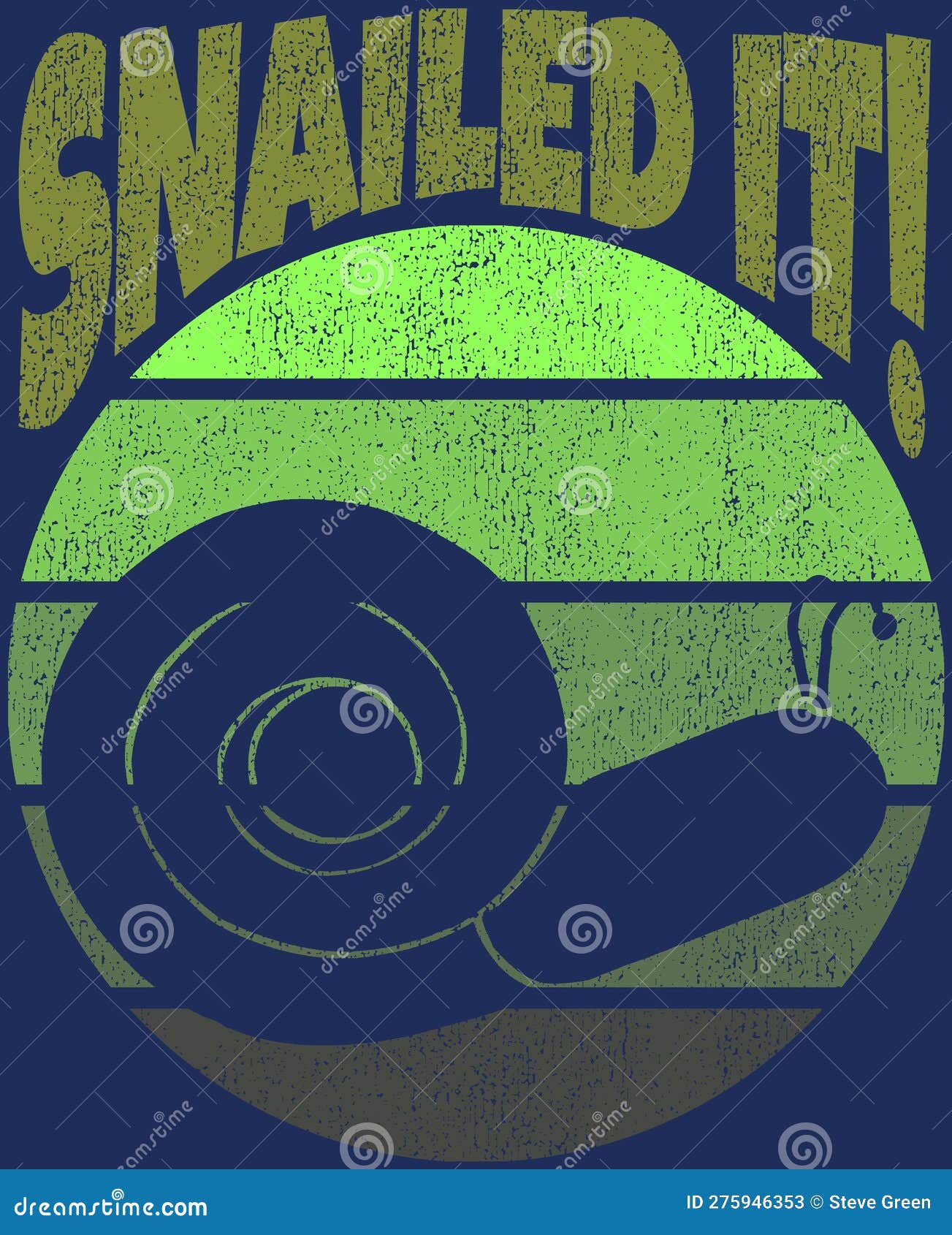 Funny Snail Design Snailed it Stock Vector - Illustration of phrase ...
