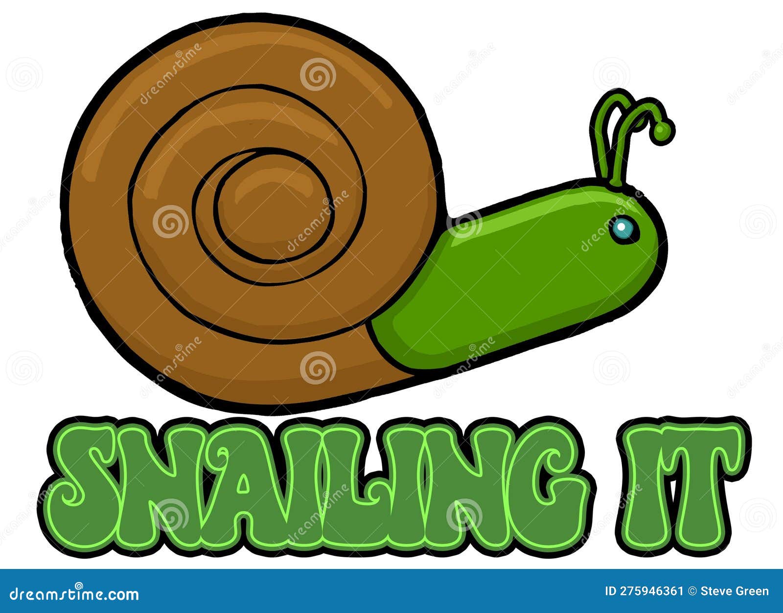Funny Snail Design Snailing it Stock Vector - Illustration of nature ...