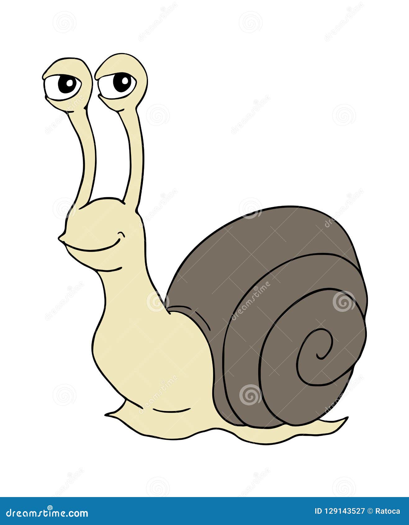 Funny snail illustration stock vector. Illustration of slow - 129143527