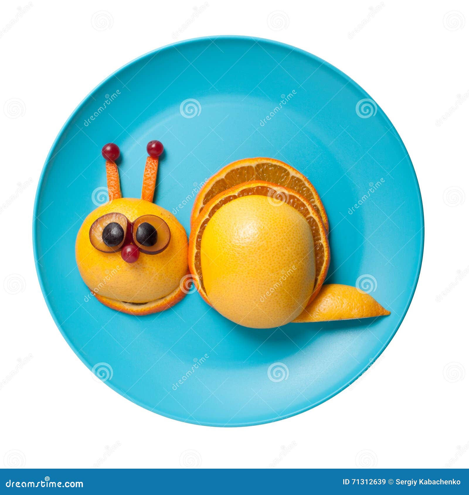 Funny snail made of fruits stock image. Image of joke - 71312639