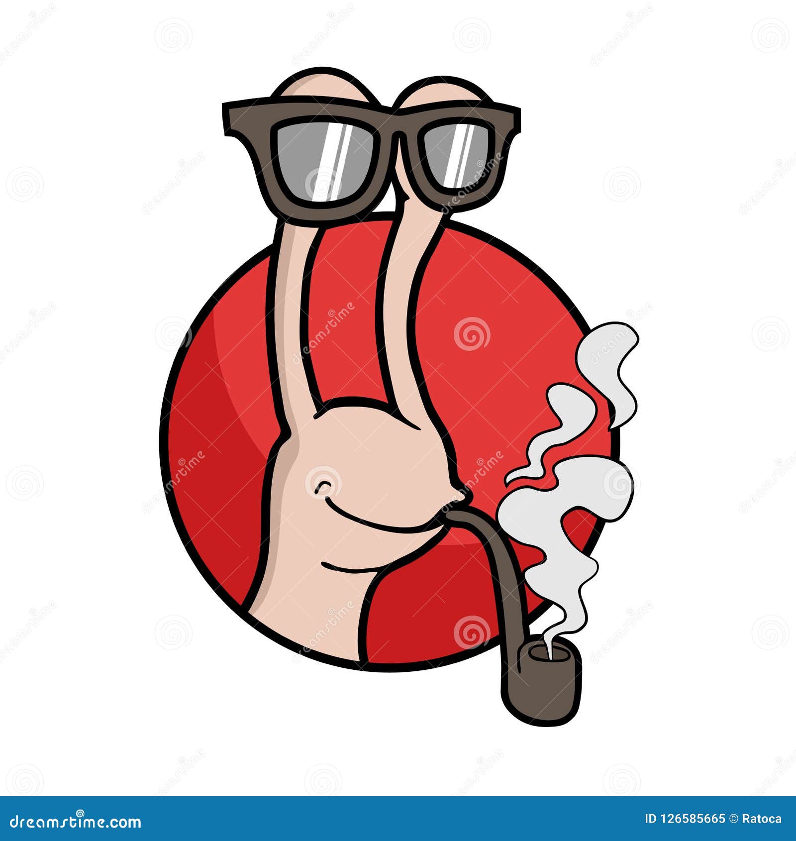 Funny snail smoking stock vector. Illustration of animal - 126585665