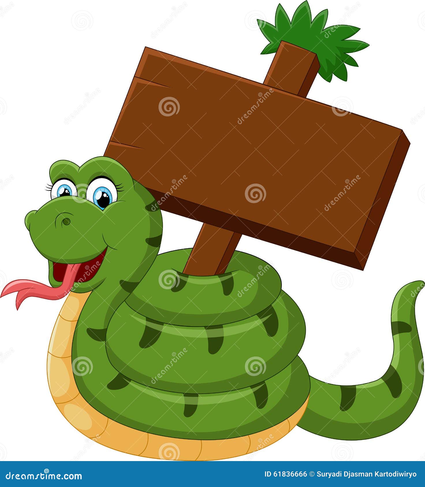 Funny Snake Cartoon Vector Illustration | CartoonDealer.com #22650540