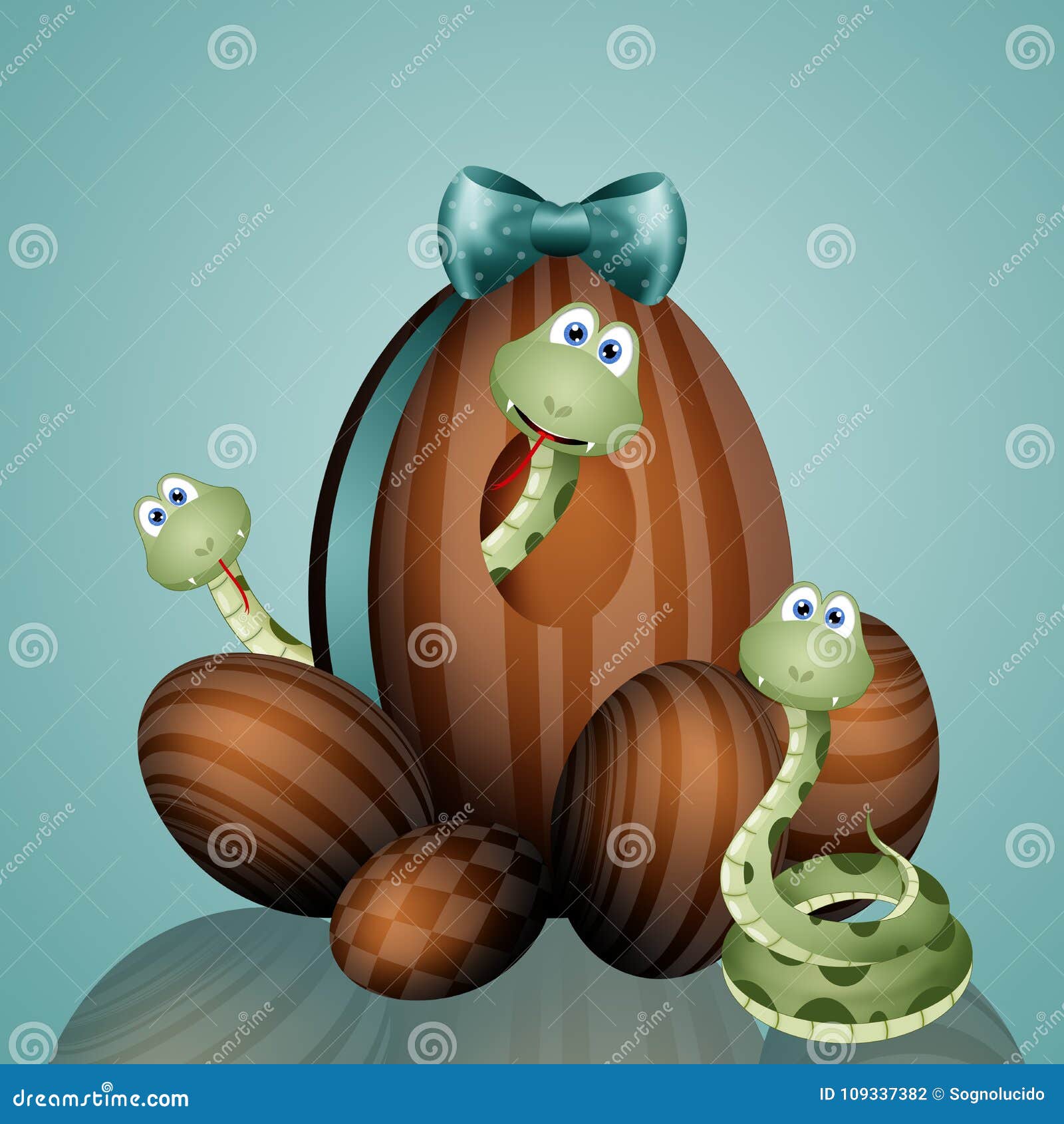 Funny Snake with Chocolate Easter Eggs Stock Illustration ...