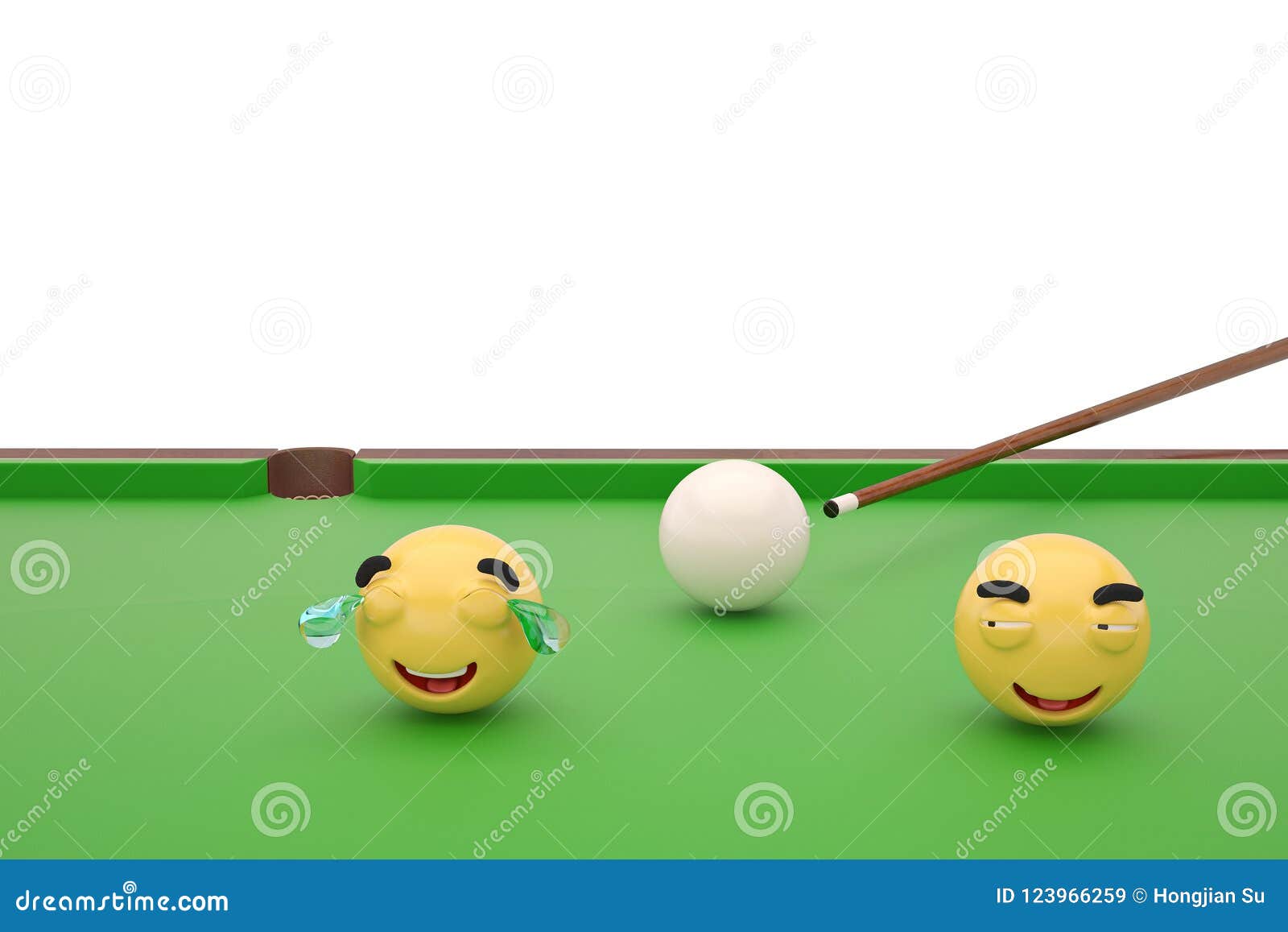 Funny Snooker With Emojis Balls 3d Illustration. Stock Illustration ...
