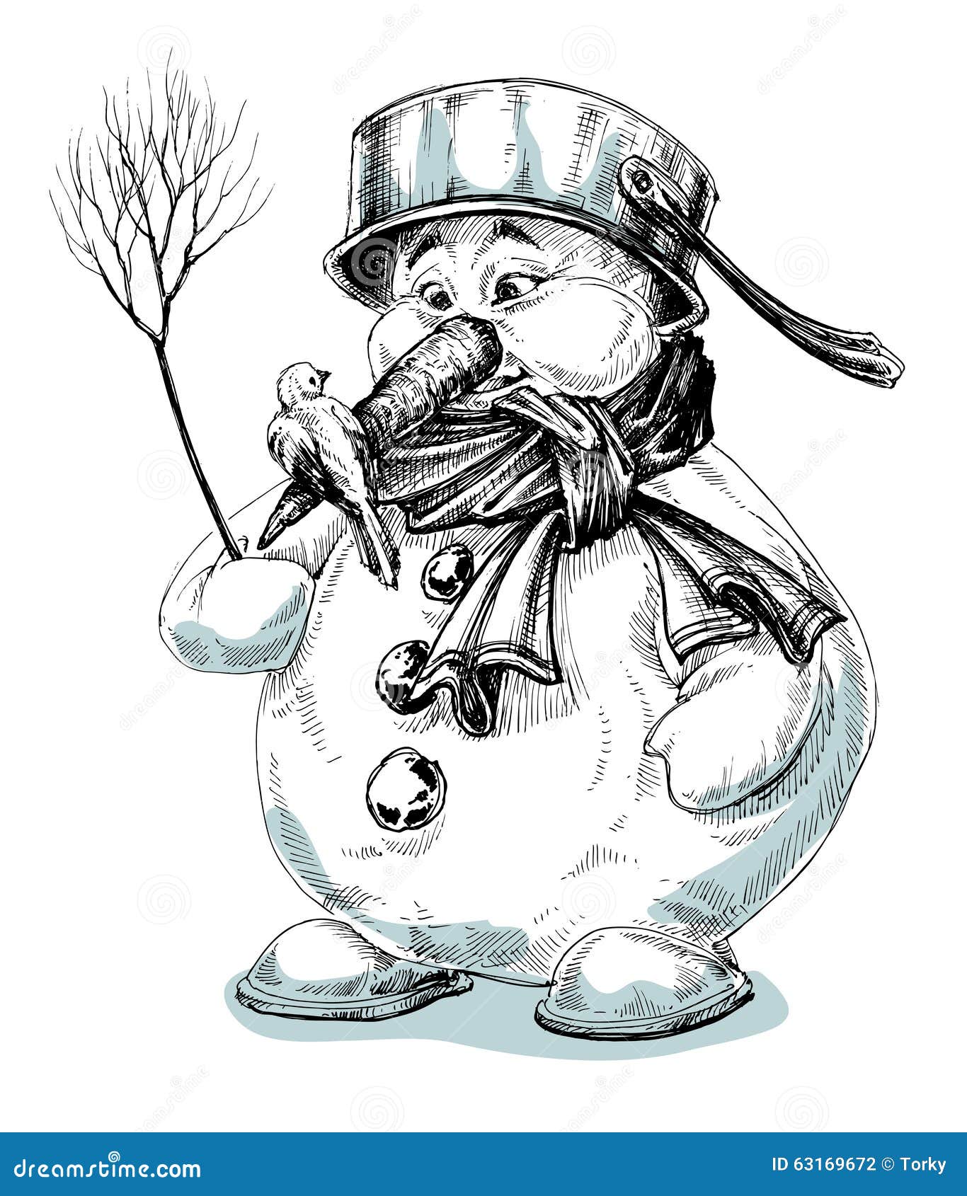 Funny snowman stock vector. Illustration of card, seasonal - 63169672