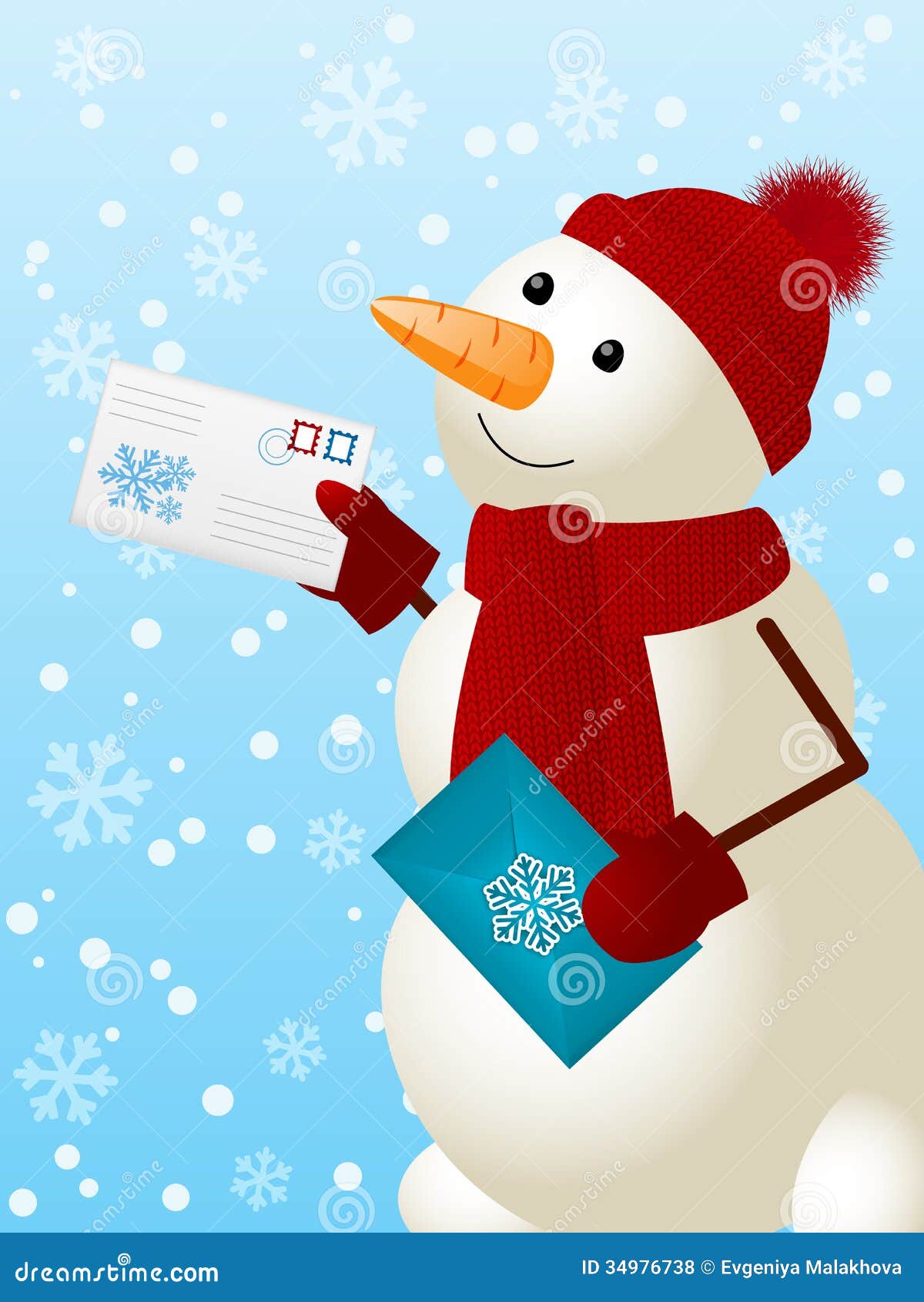 Funny snowman stock vector. Illustration of december - 34976738