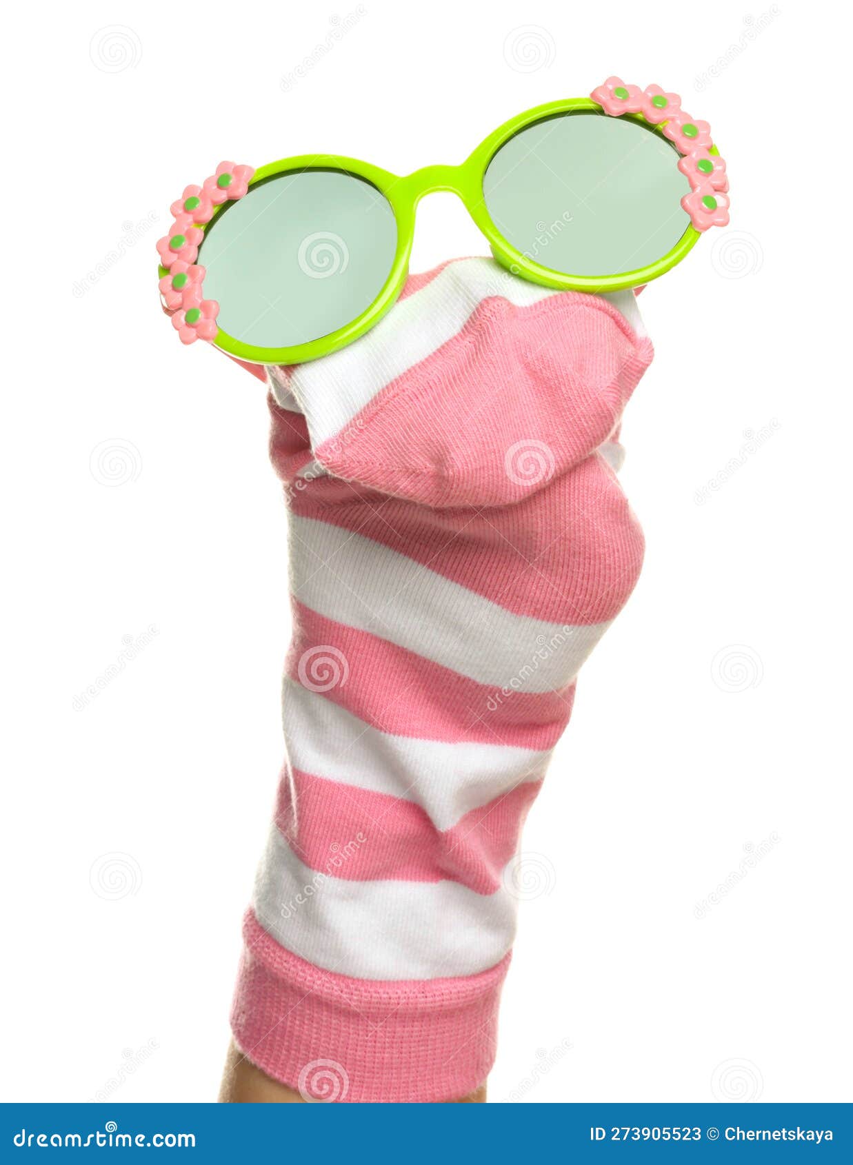 Funny Sock Puppet with Sunglasses Isolated on White Stock Image - Image ...