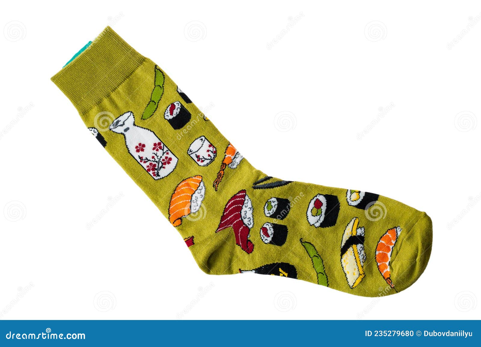 Funny Socks with a Pattern Isolated on a White Background, Close-up ...