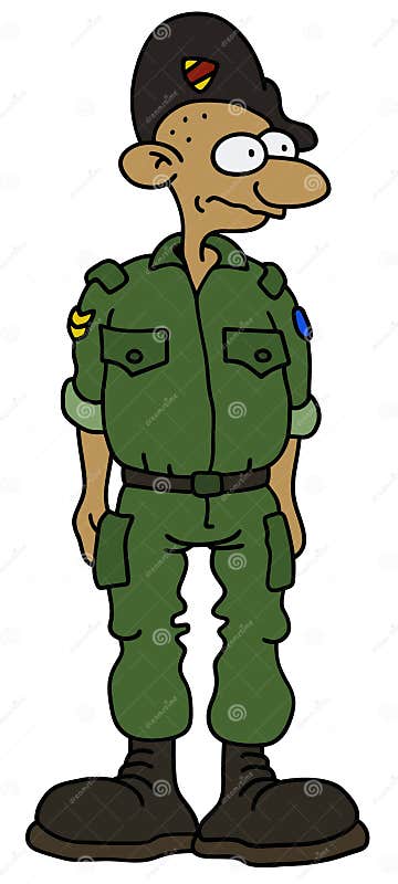 Funny soldier stock vector. Illustration of military - 69541472