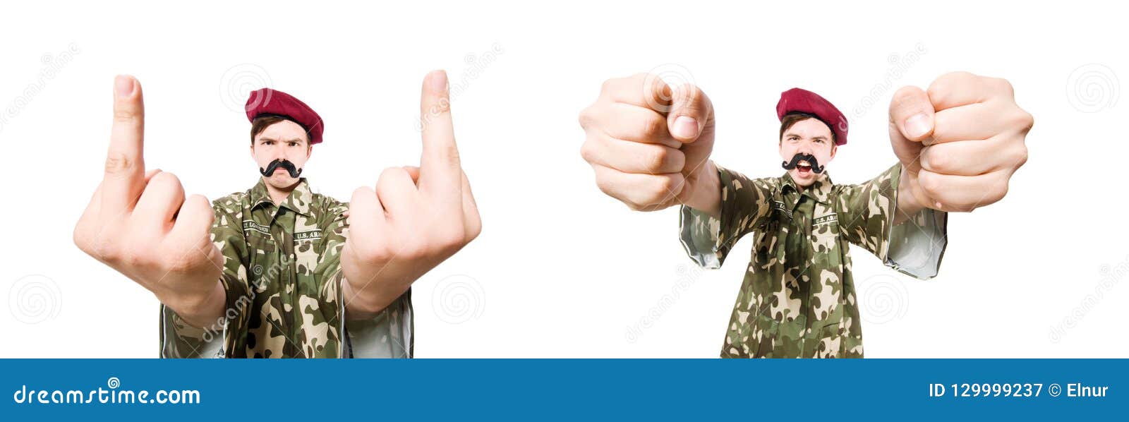The Funny Soldier Isolated on White Stock Image - Image of compilation ...