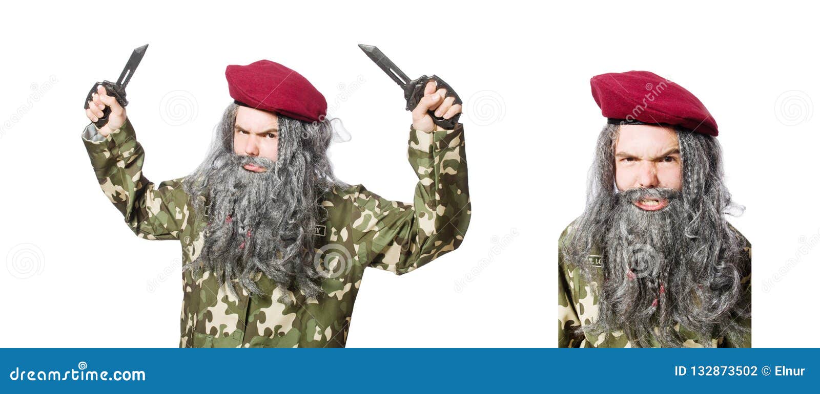 The Funny Soldier Isolated on White Stock Photo - Image of compilation ...