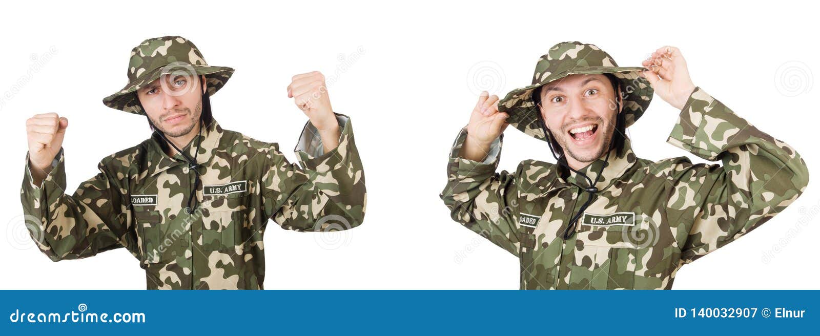 The Funny Soldier Isolated on White Stock Image - Image of humorous ...