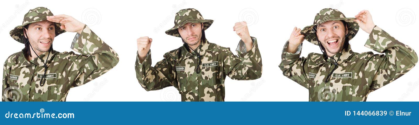 The Funny Soldier Isolated on White Stock Image - Image of commando ...