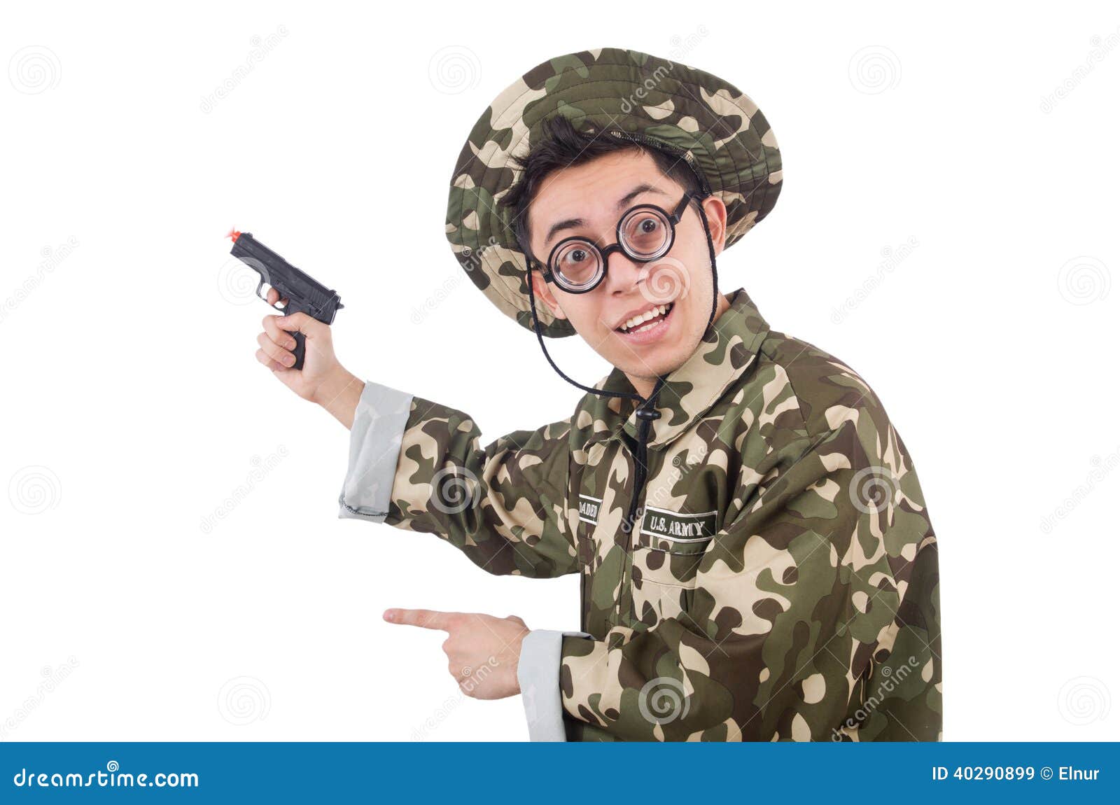Funny soldier stock image. Image of humour, handgun, marine - 40290899
