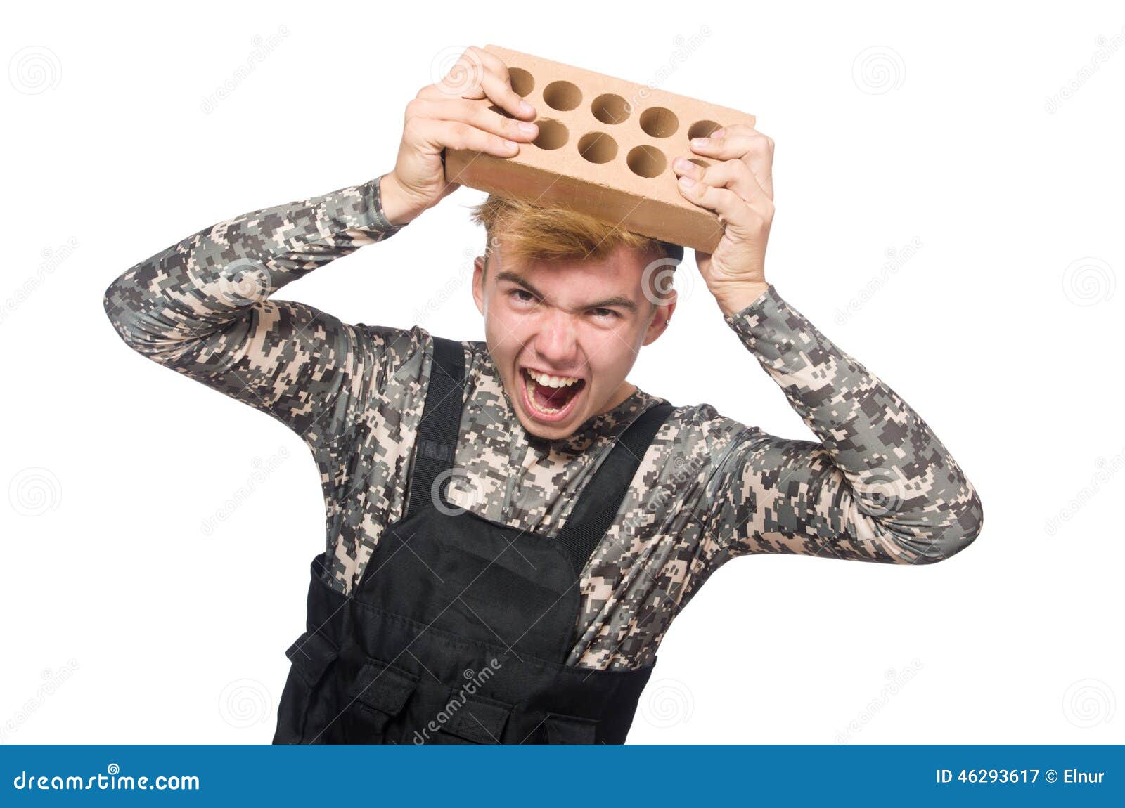 Funny soldier isolated stock image. Image of commando - 46293617