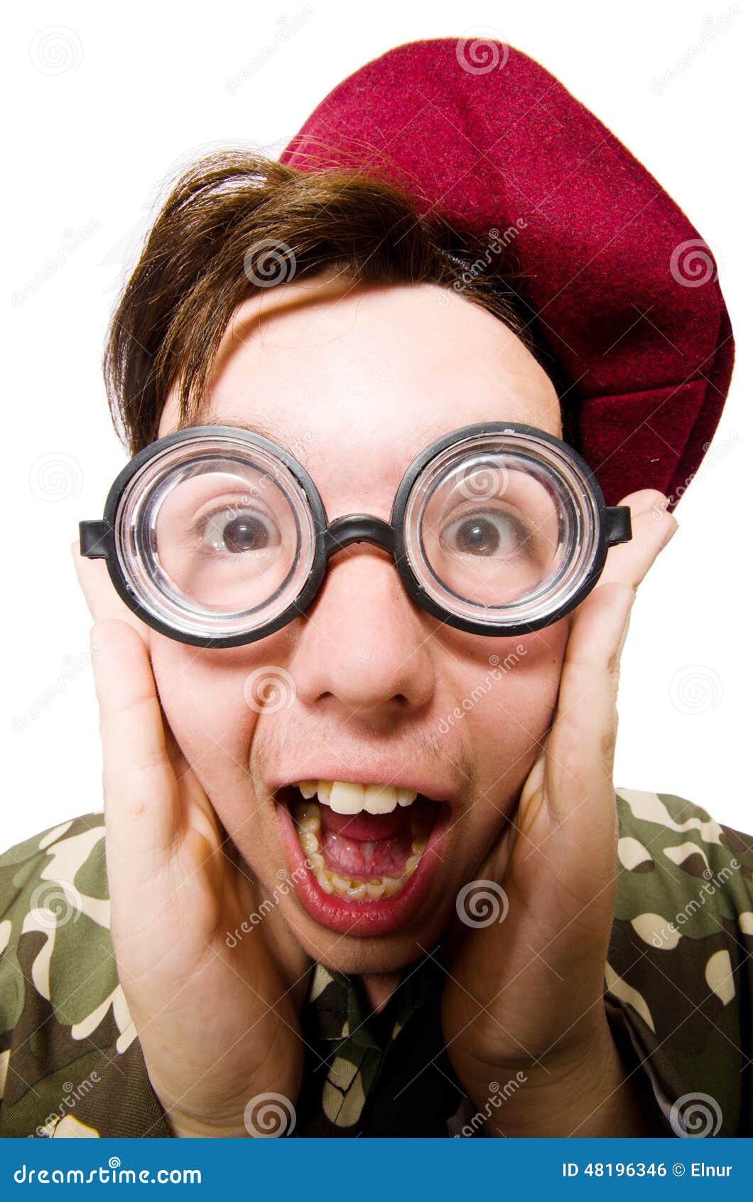 Funny soldier isolated stock photo. Image of commando - 48196346