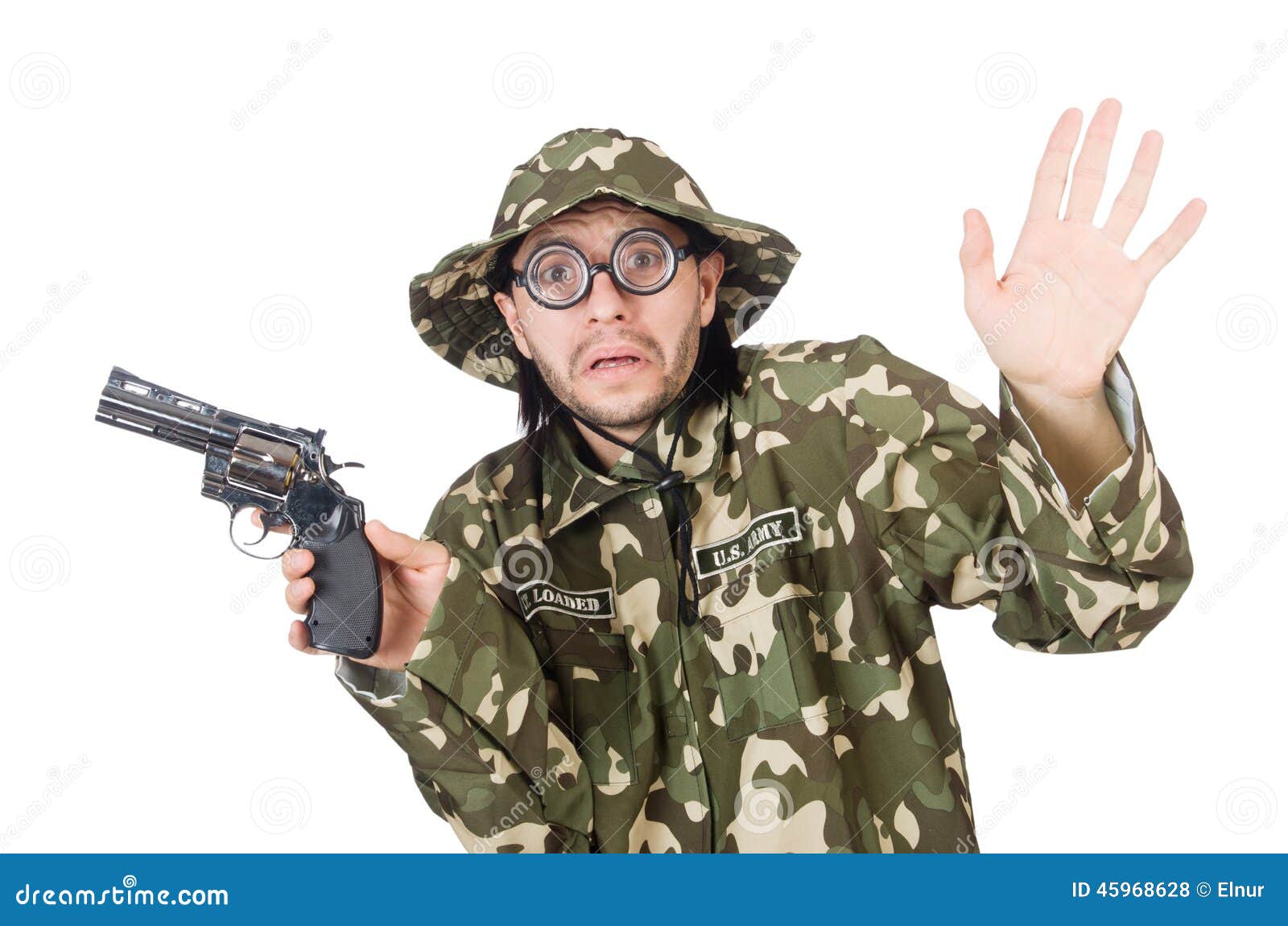Funny soldier in military stock photo. Image of armed - 45968628