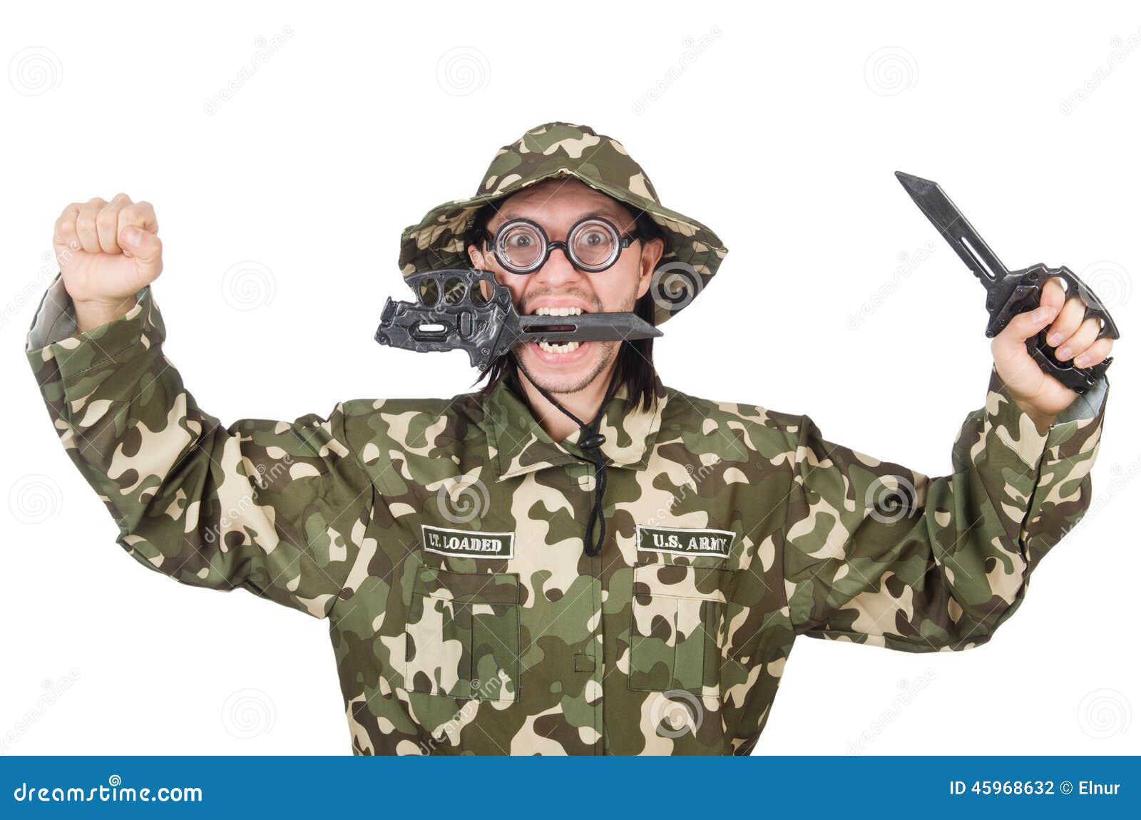 Funny soldier in military stock photo. Image of army - 45968632